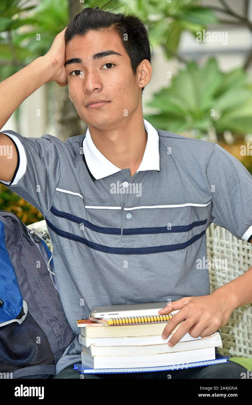 College Filipino Boy Student Wondering Stock Photo - Alamy