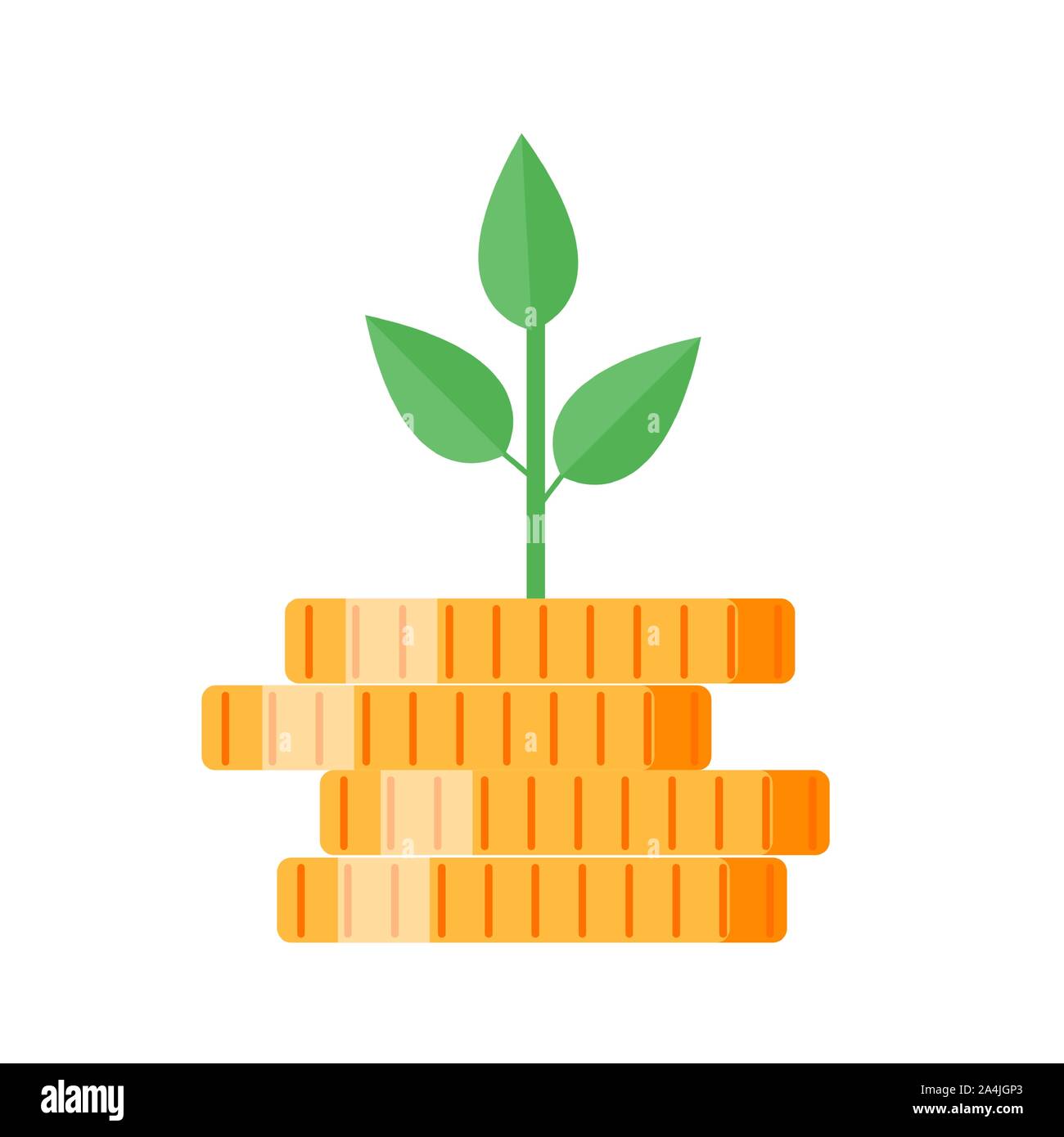 Growing money tree with Gold coins on branches icon. Symbol of wealth ...