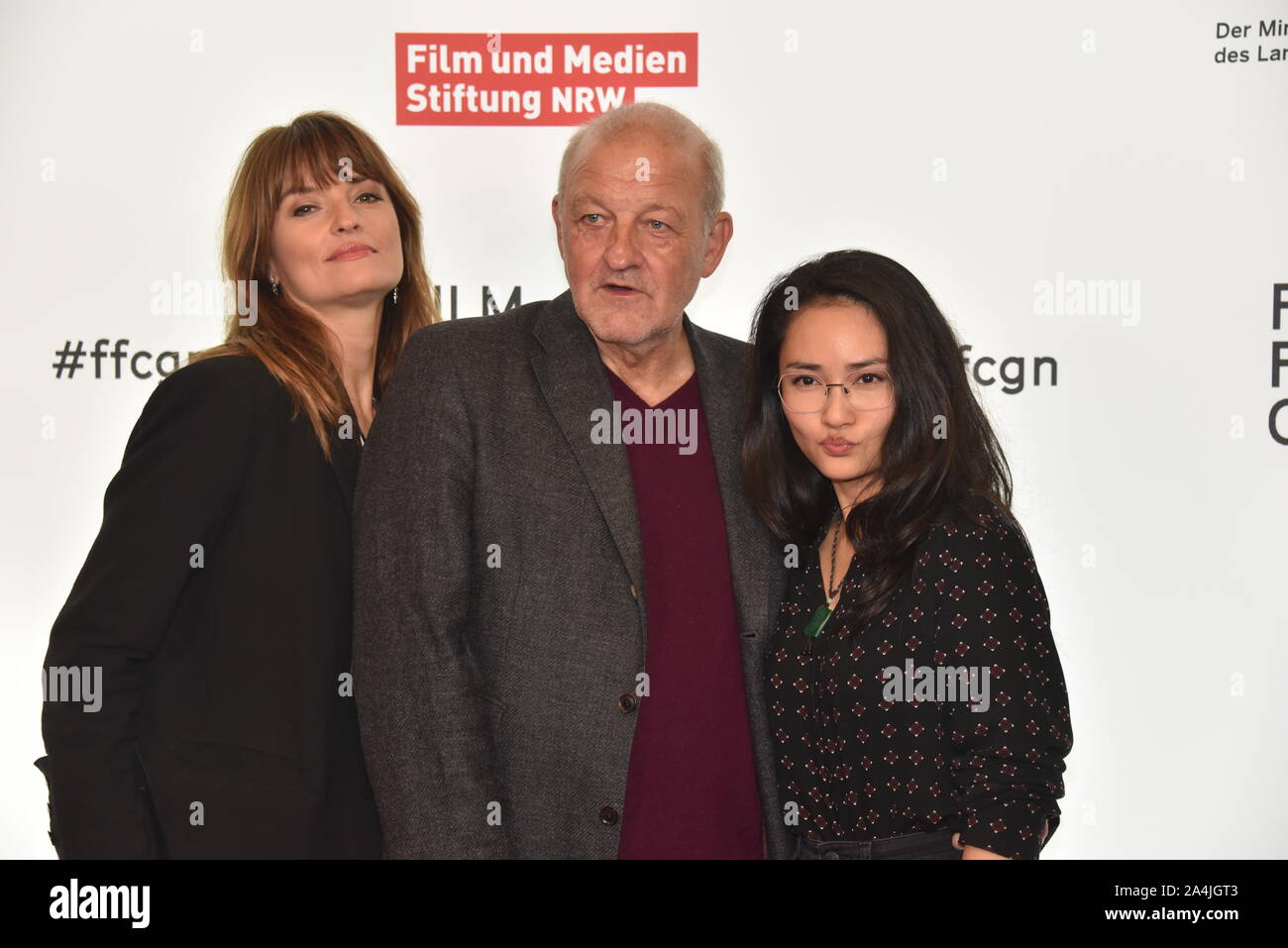 Cologne, Germany. 13th Oct, 2019. The actors Ina Paule Klink, Leonard ...