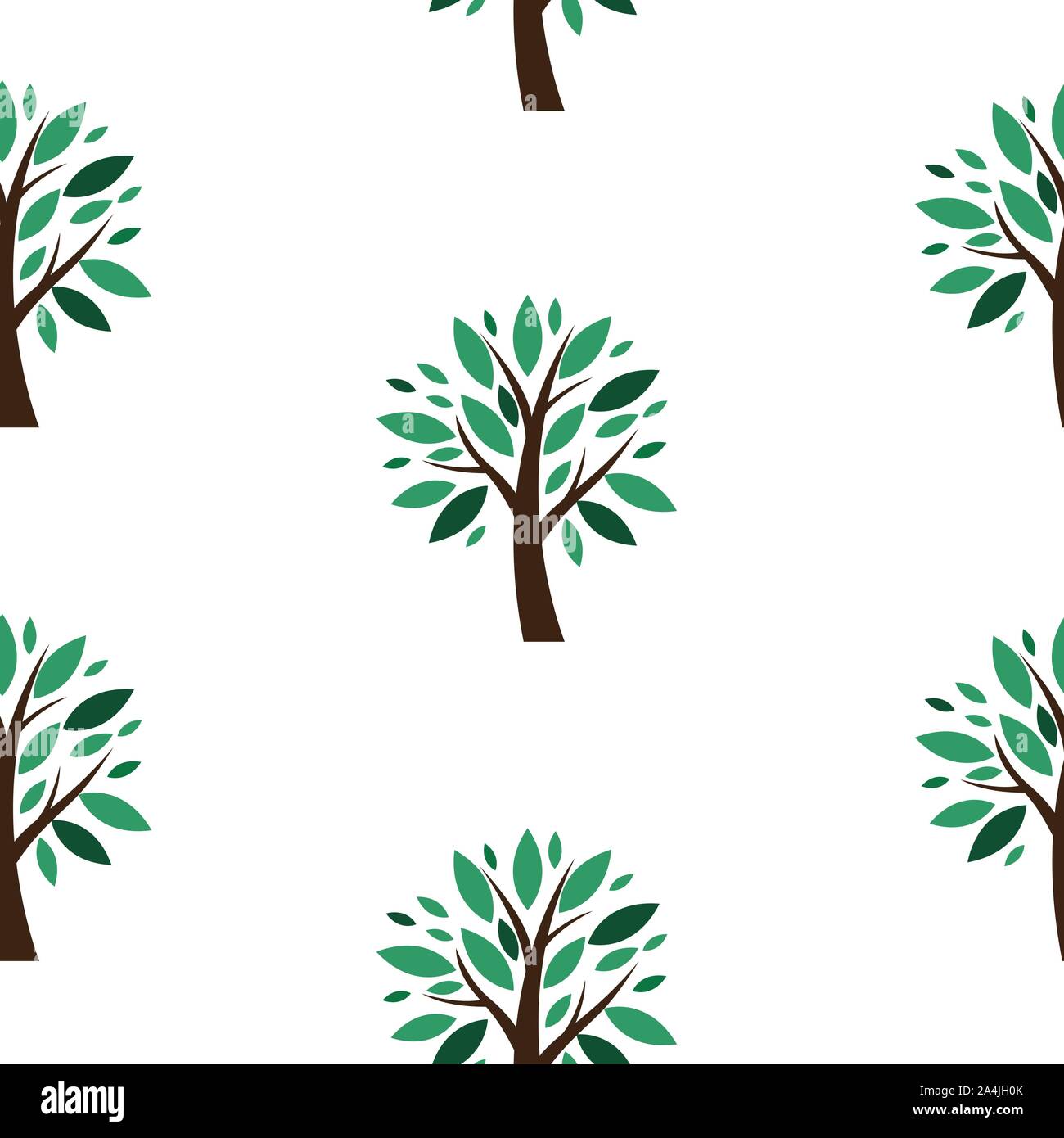 Abstract Vector Tree Seamless Pattern Background Illustration Stock ...