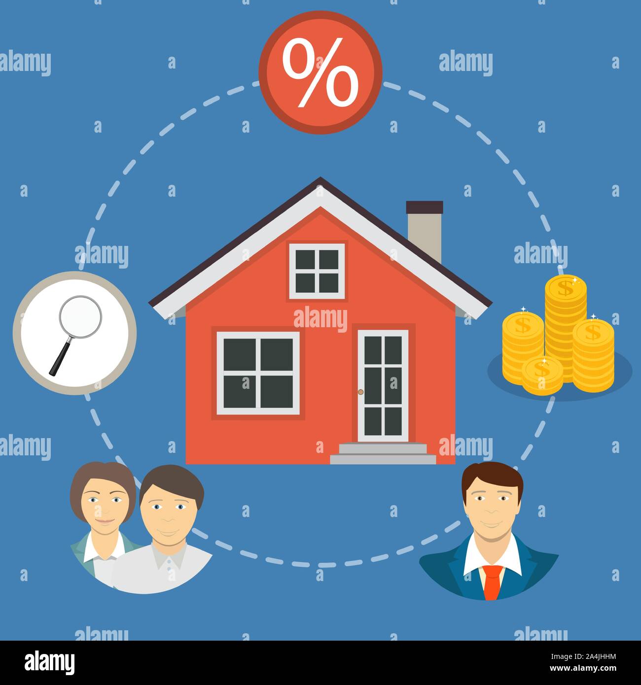 Real estate concept. Buy house poster. Vector Illustration Stock Vector ...