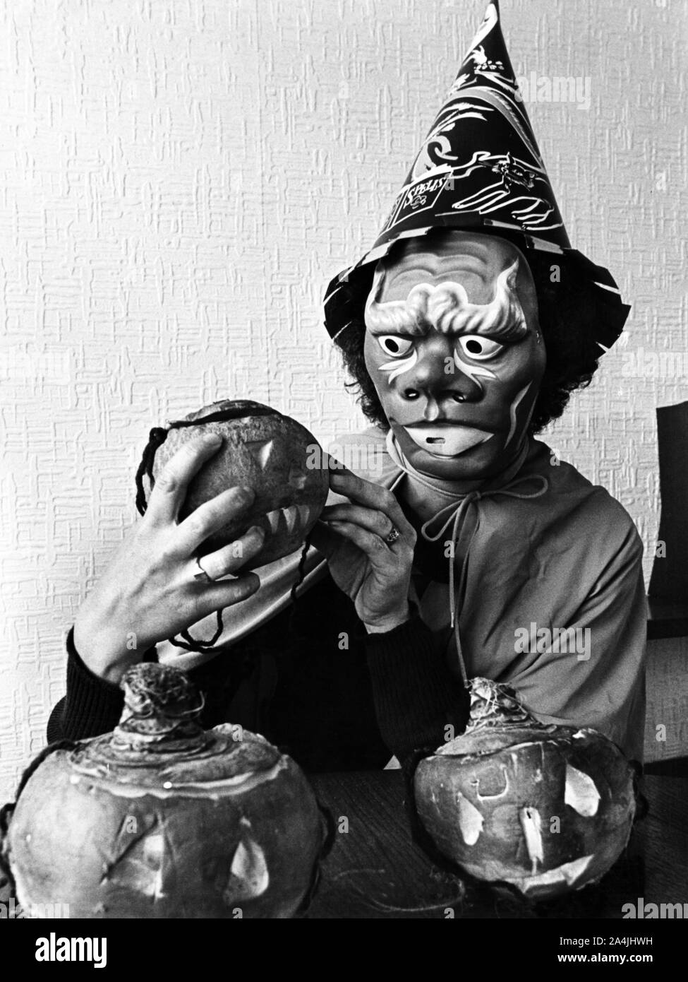 Mrs Margaret Bowe A Member Of The Billingham Carnival Association Dressed As A Witch Making