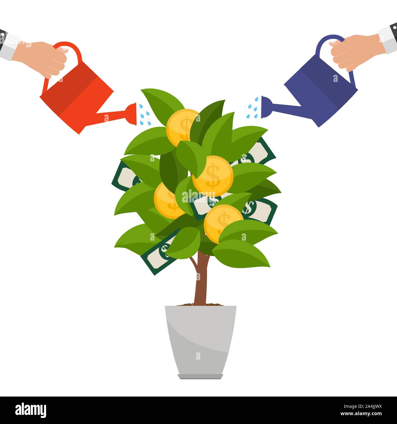 Financial concept. Money tree - symbol of successful business. Vector ...