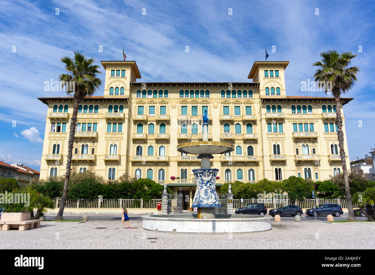 Italy, Tuscany, Viareggio, Grand Hotel on the promenade Stock Photo - Alamy