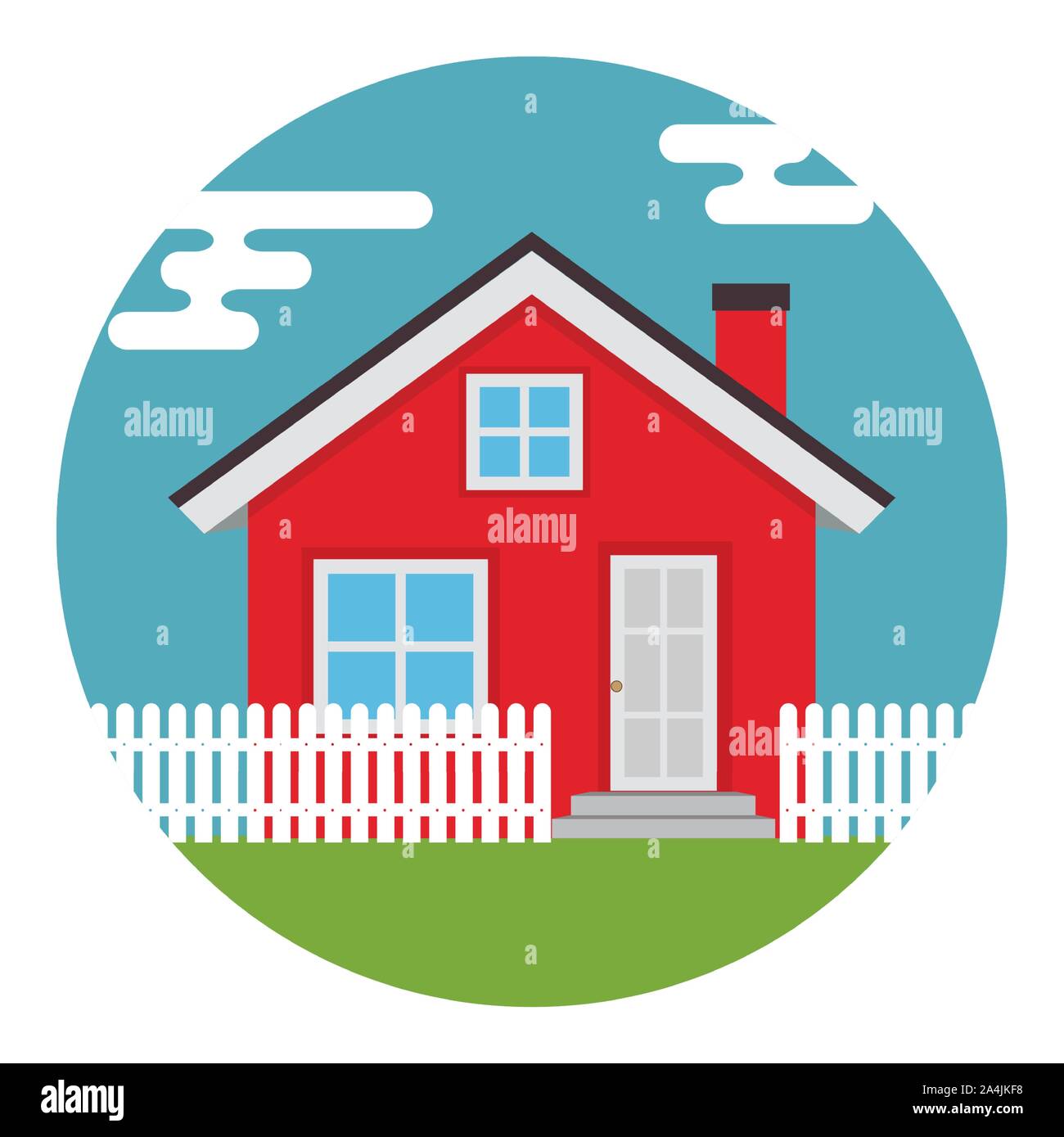 Abstract House Icon on White Background. Vector Illustration Stock ...
