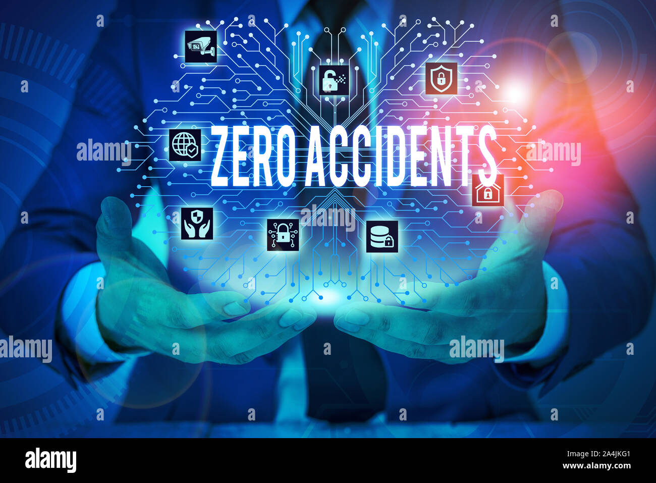 Text sign showing Zero Accidents. Business photo showcasing important ...