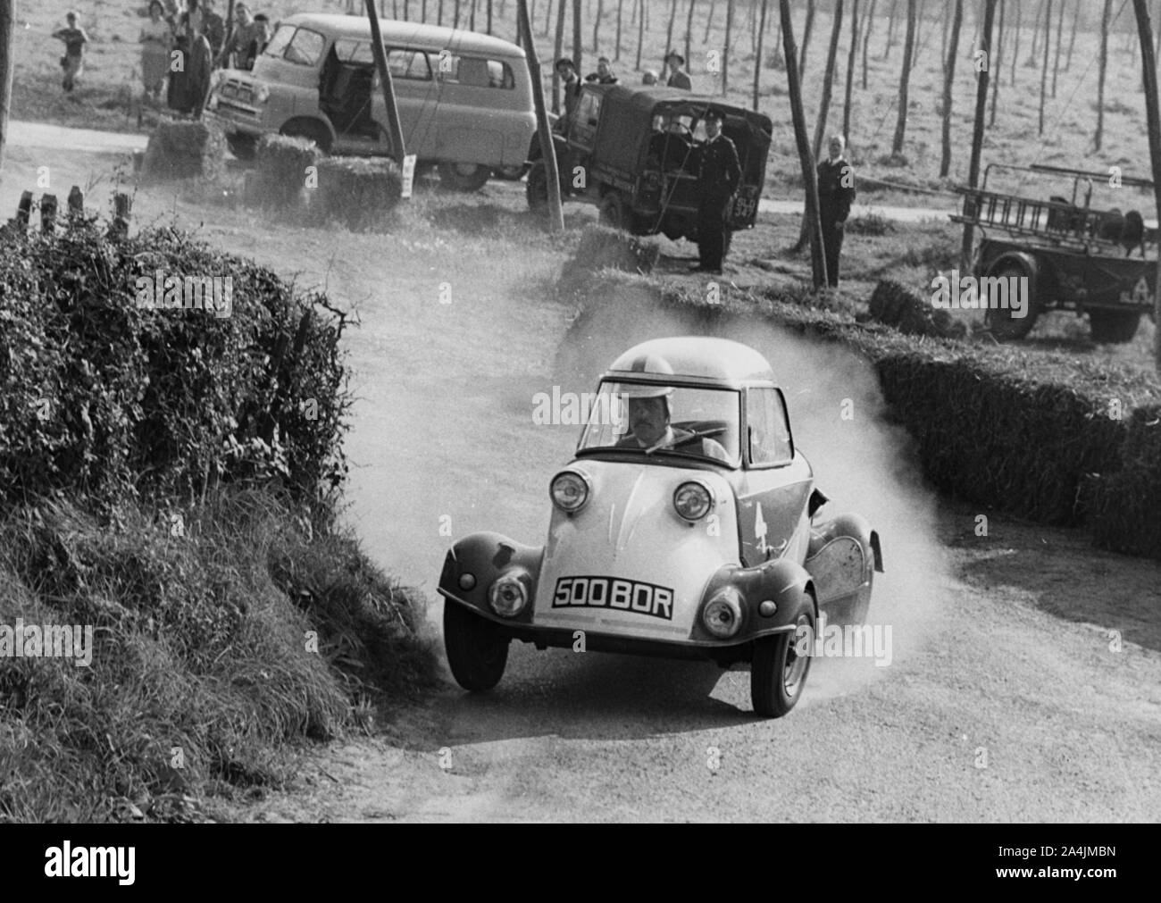 Messerschmitt, K.Piper at Bodiam hill climb 1961 Stock Photo - Alamy
