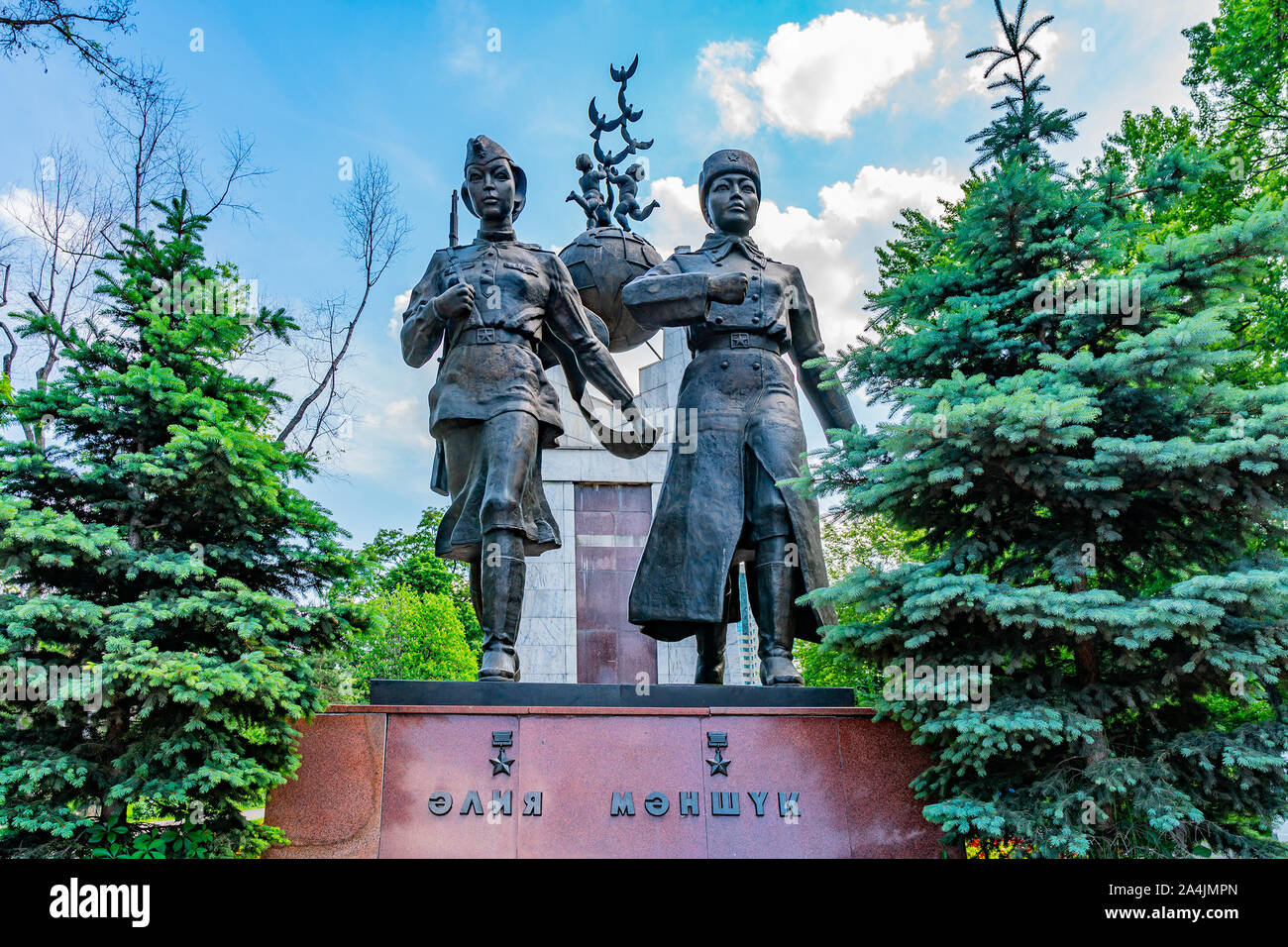 Almaty Park on Astana Square View of the Statue of World War Two Soviet ...