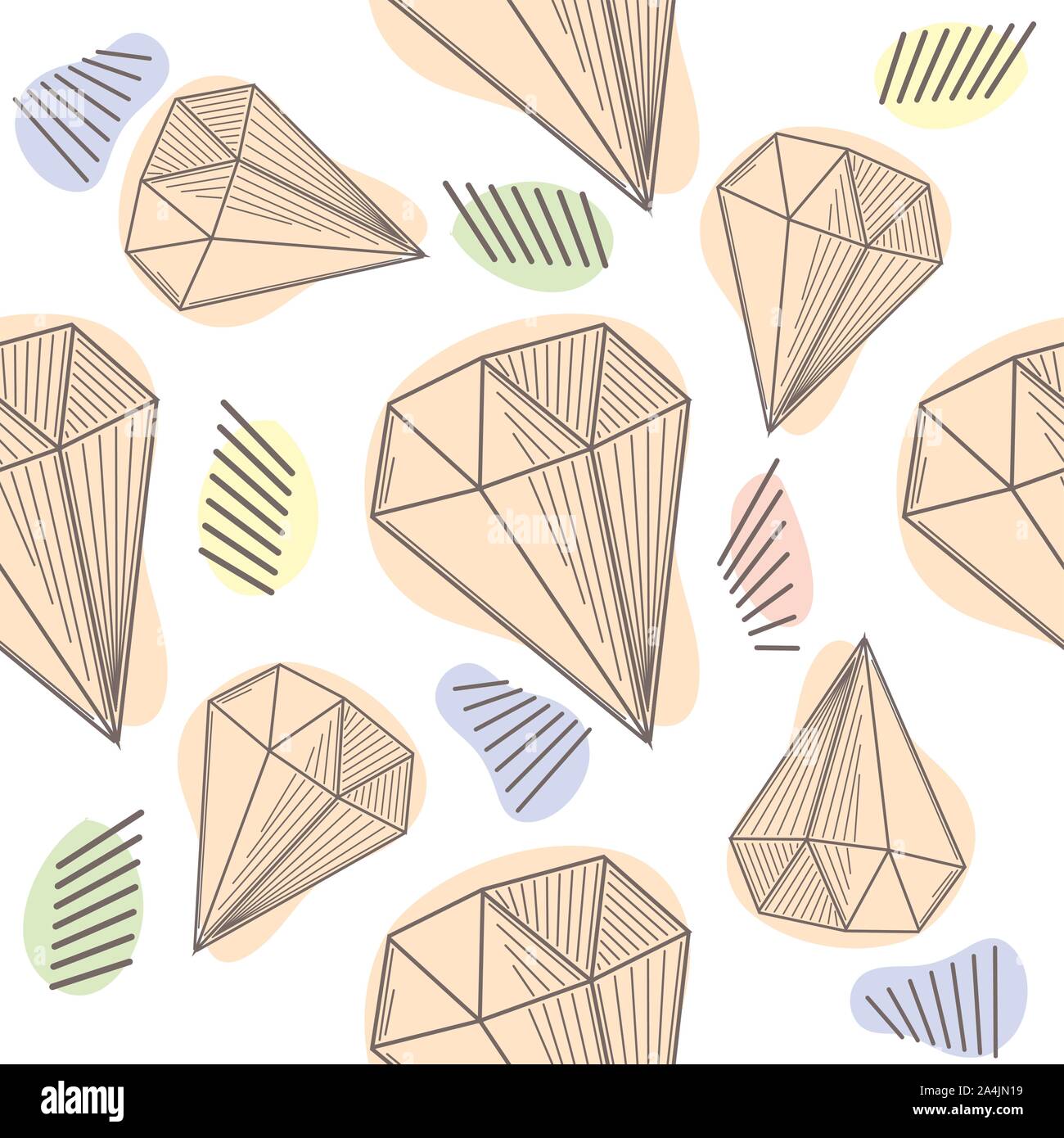 Seamless pastel diamonds pattern. Background with colorful gemstones ...