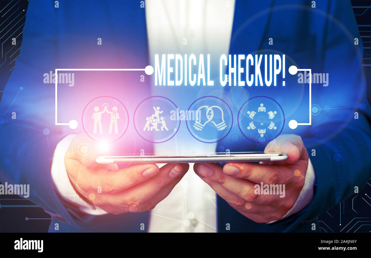 Text sign showing Medical Checkup. Business photo text thorough ...
