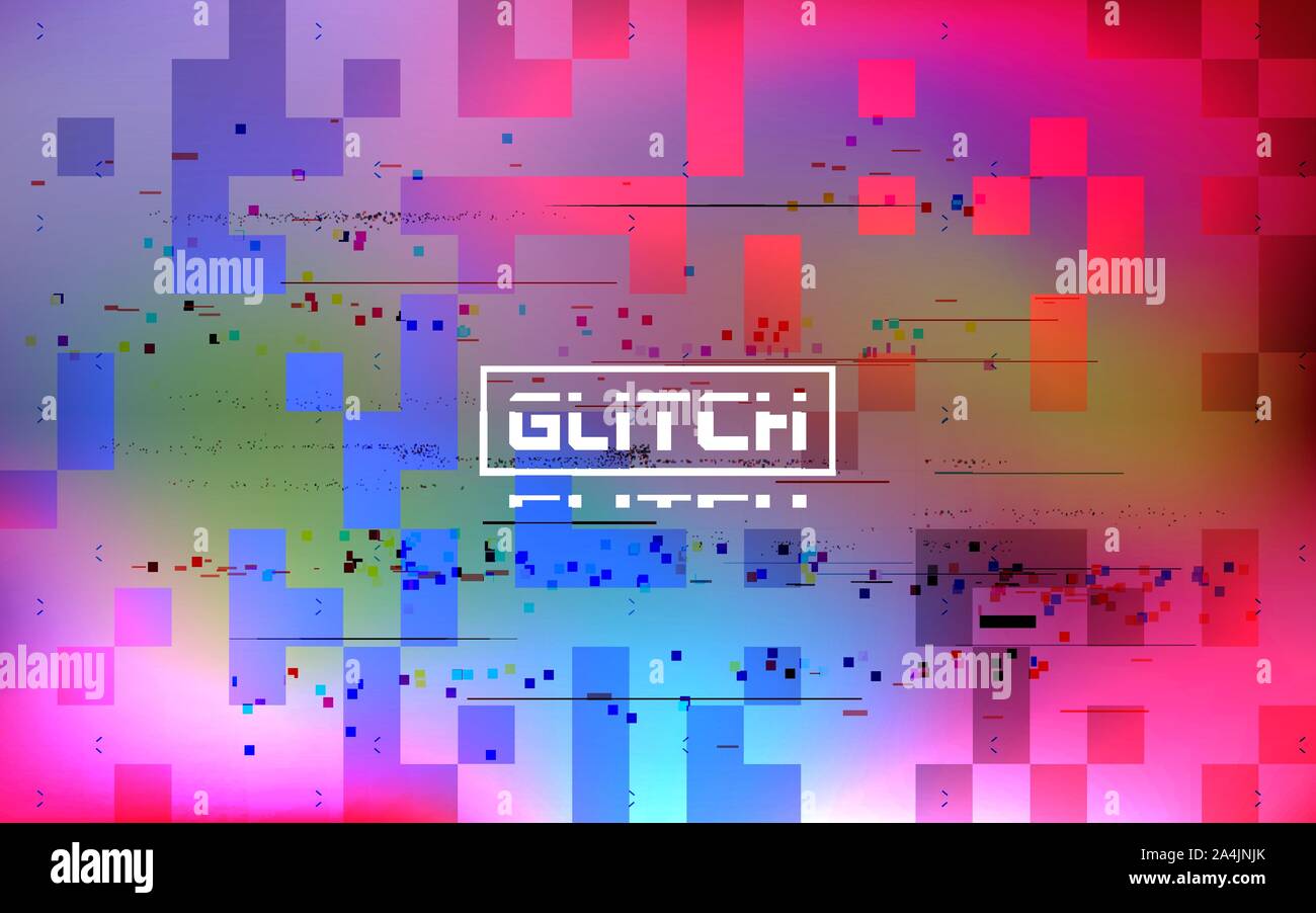 Glitch holographic background. Cyberpunk retro effect. Futuristic ...