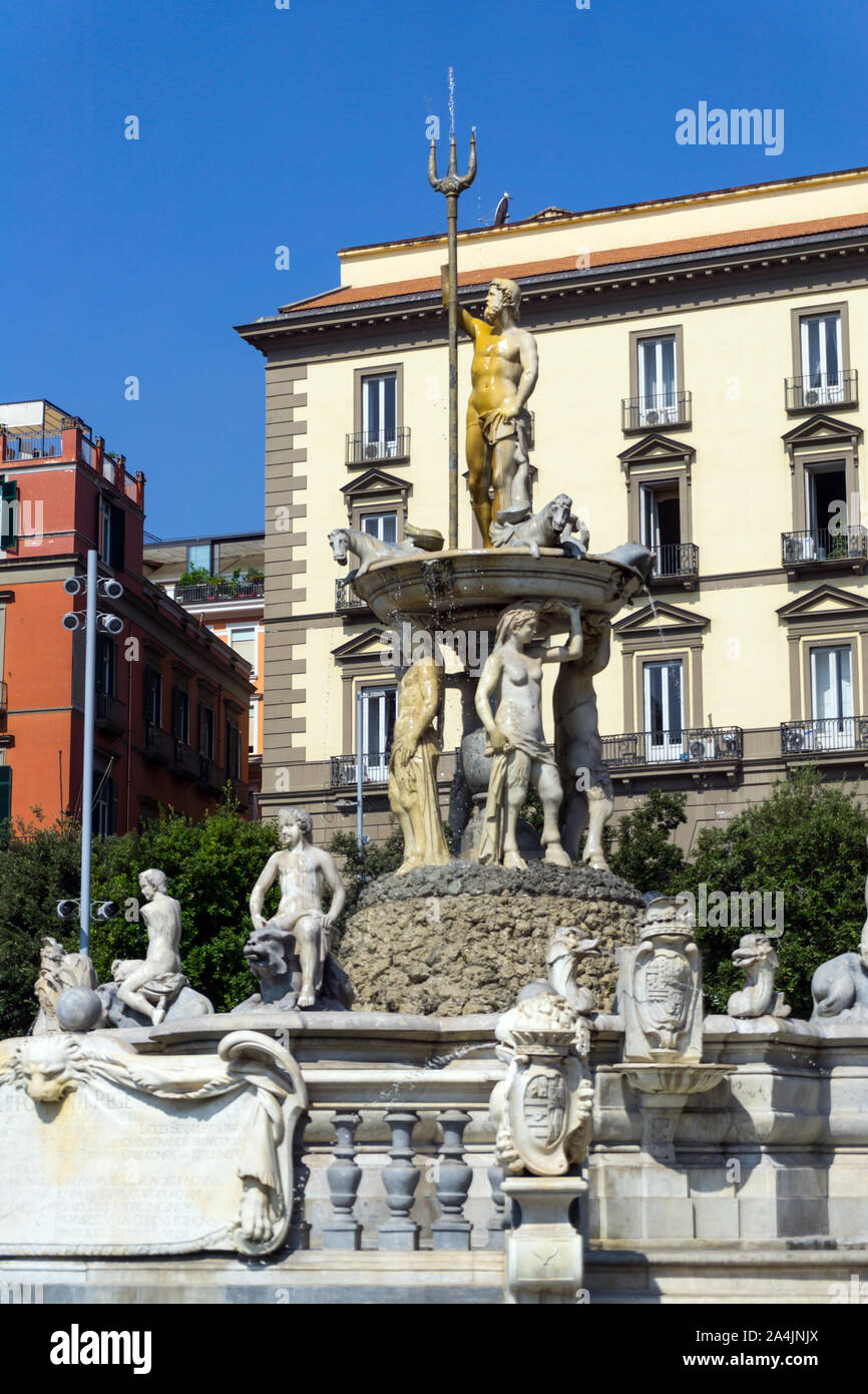 Neptune fountain in piazza del municipio hi-res stock photography and ...