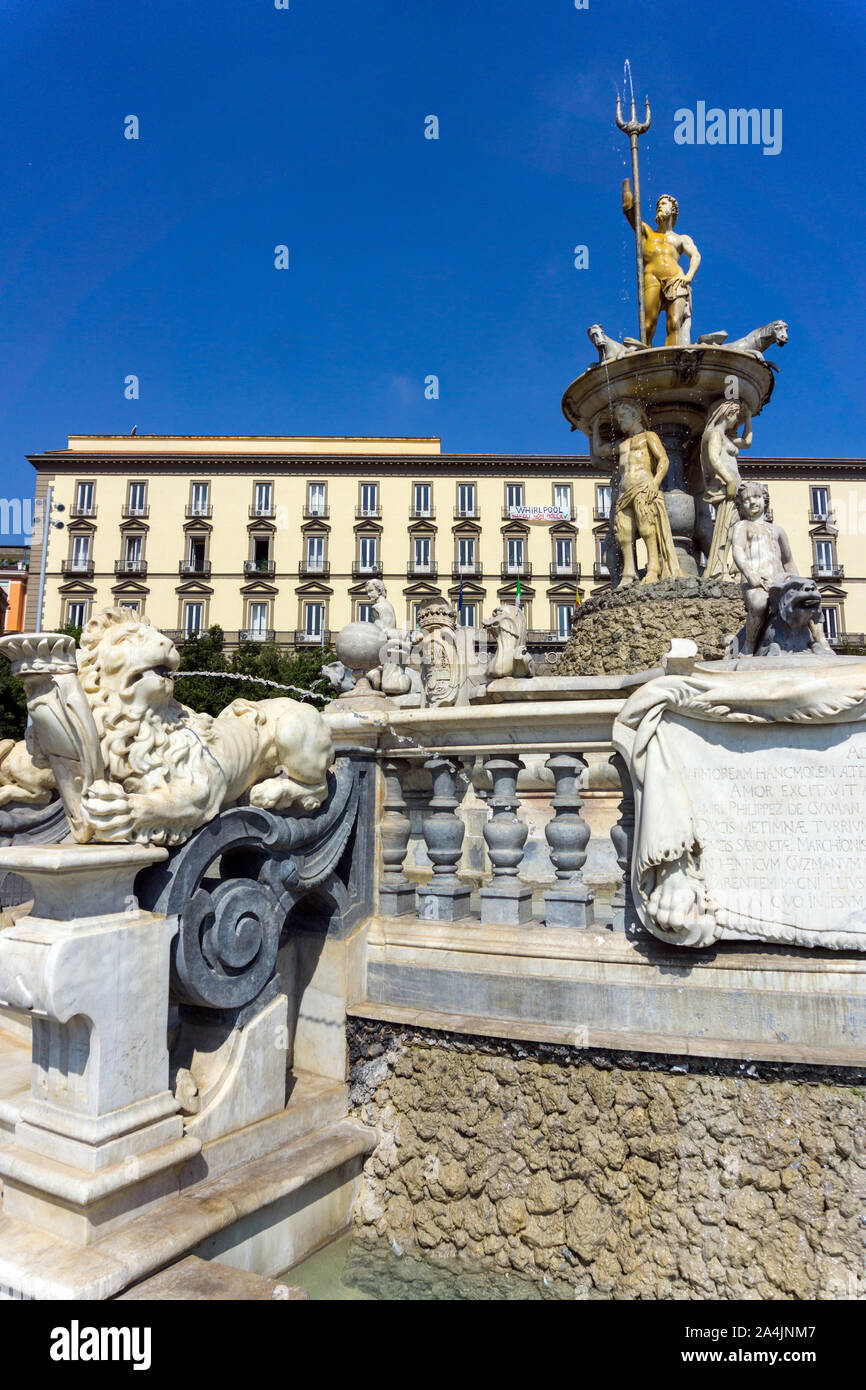 Neptune fountain in piazza del municipio hi-res stock photography and ...