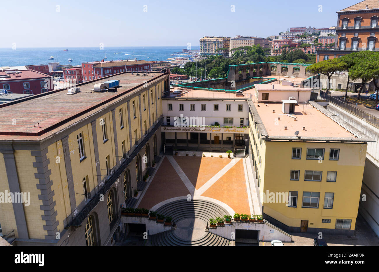 Italy, Campania, Naples, university building viewed from Maschio ...