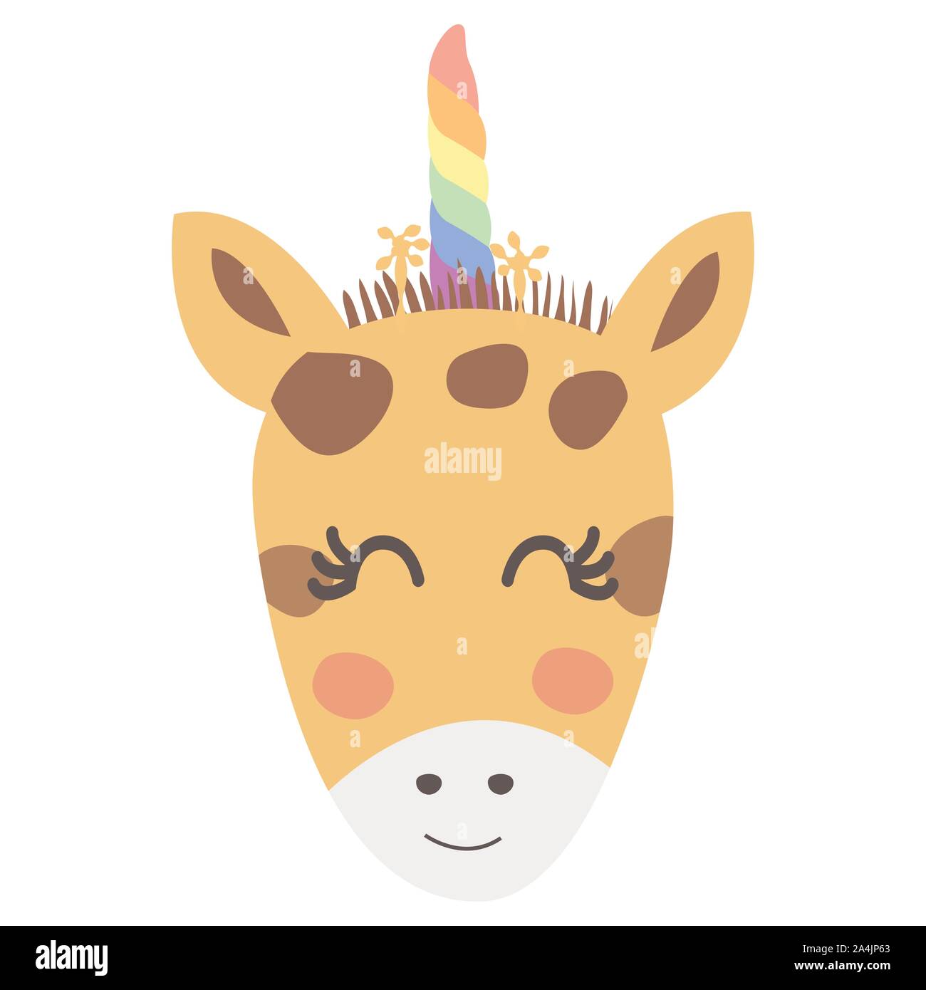 Giracorn. cute funny giraffe with a unicorn horn, Scandinavian style ...