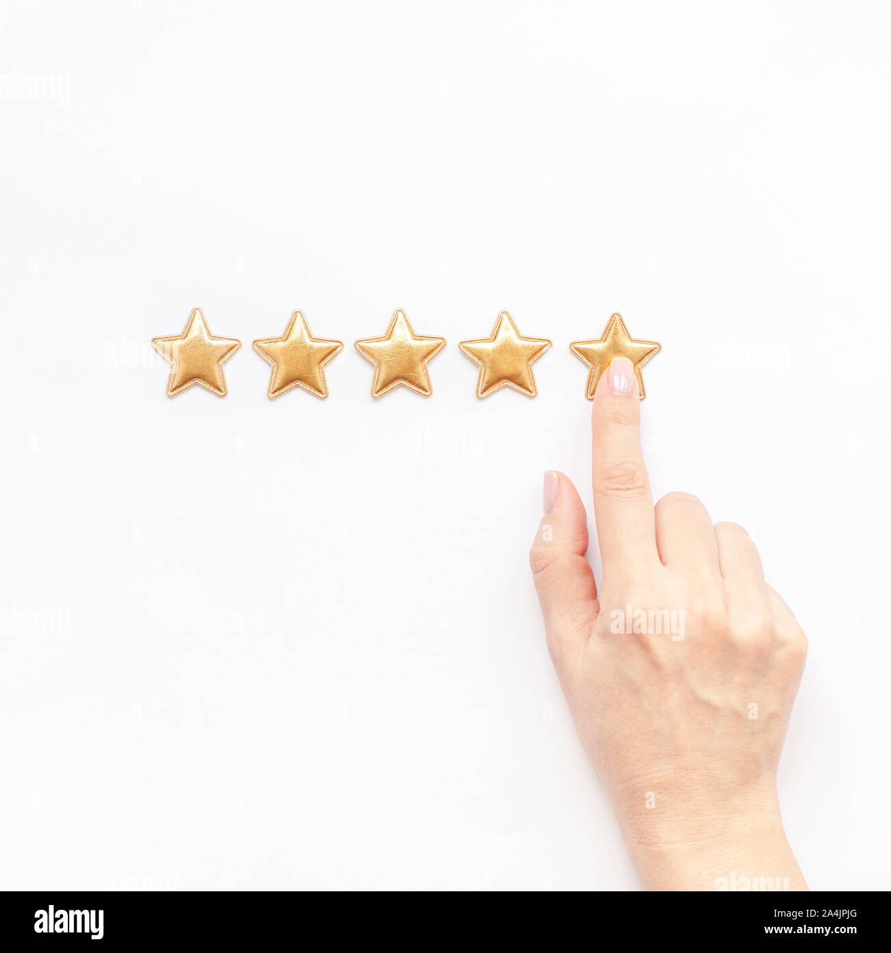 Customer Experience Feedback Concept. Golden five 5 stars, best ...