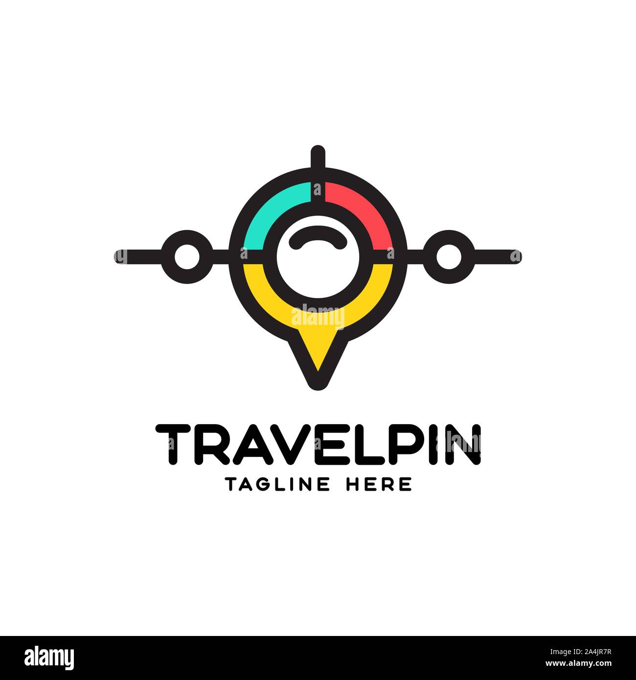 Airplane in location pin symbol. Plane, aircraft icon or sign concept ...