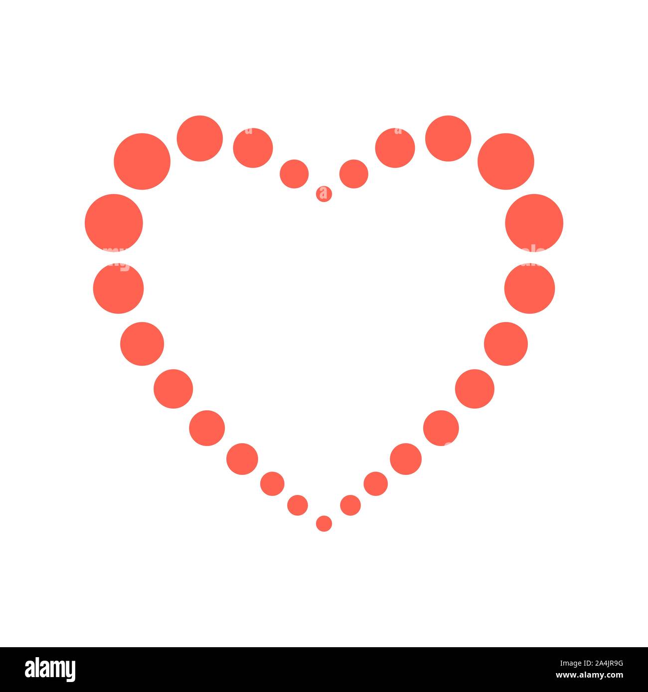 Vector heart shape from red dots. Halftone effect. Symbol and logo ...