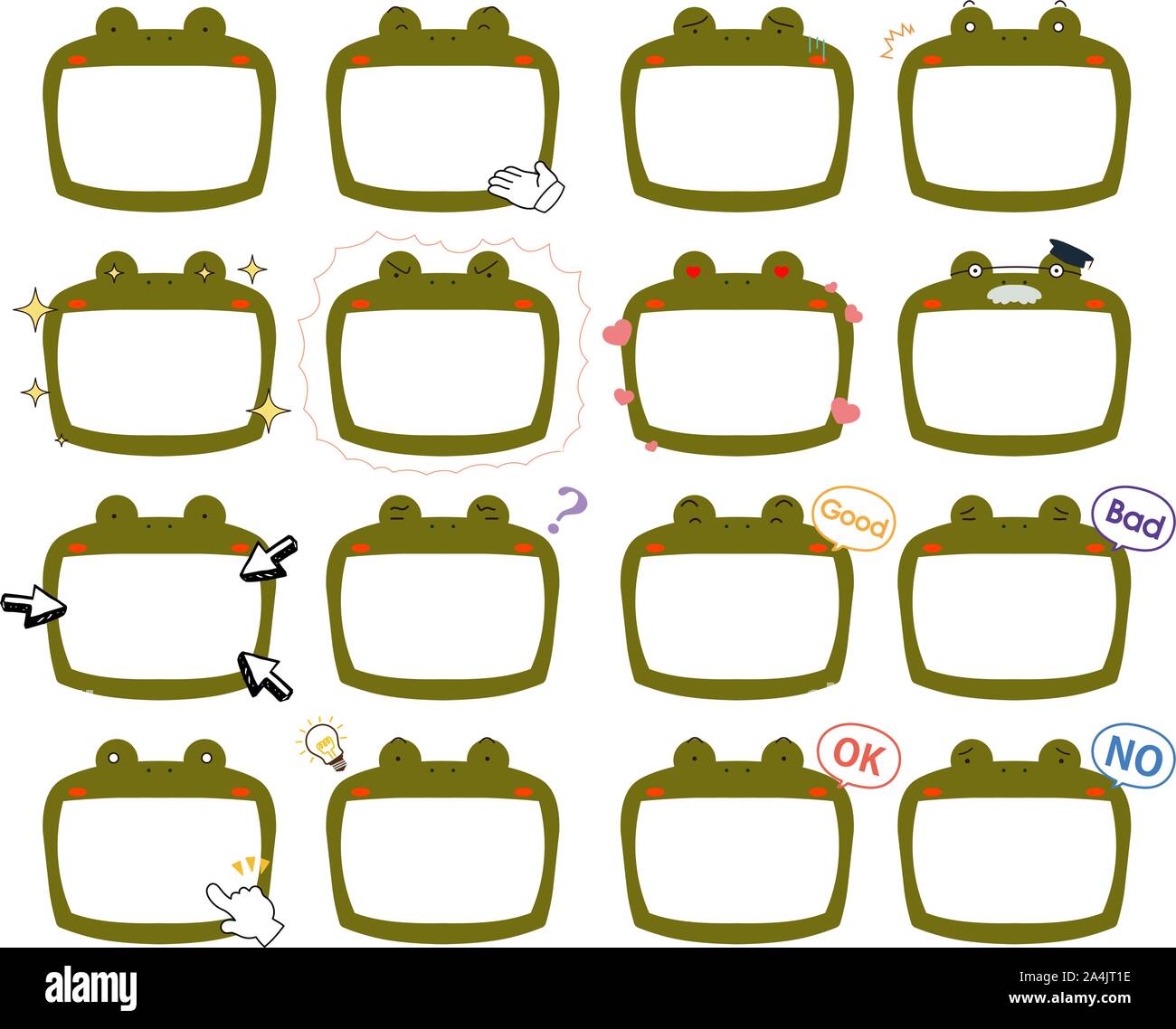 This is a illustration of Cute frog whiteboard Stock Vector Image & Art ...