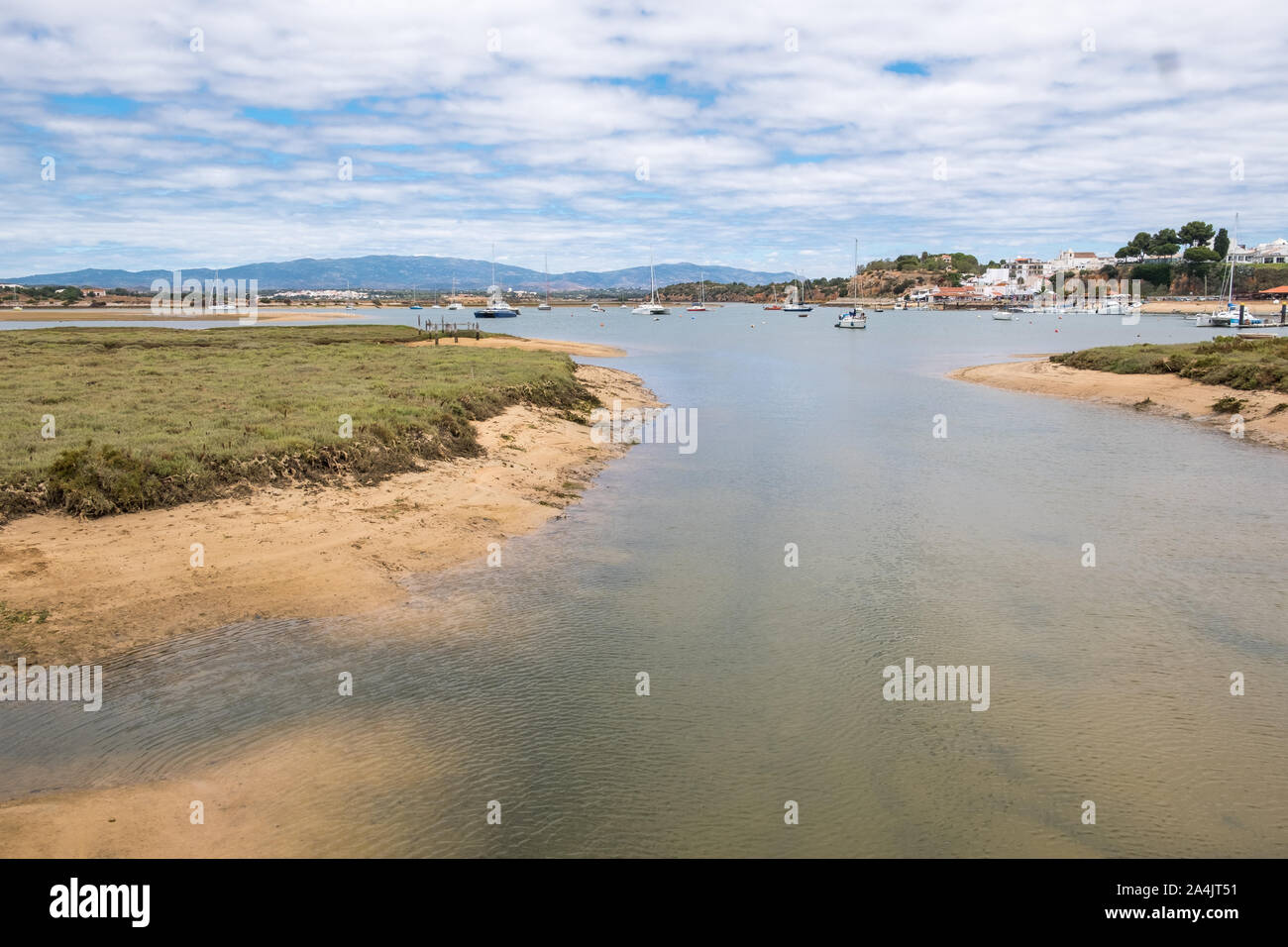 Wetlands and nature reserve at the Alvor Estuary in the Algarve ...