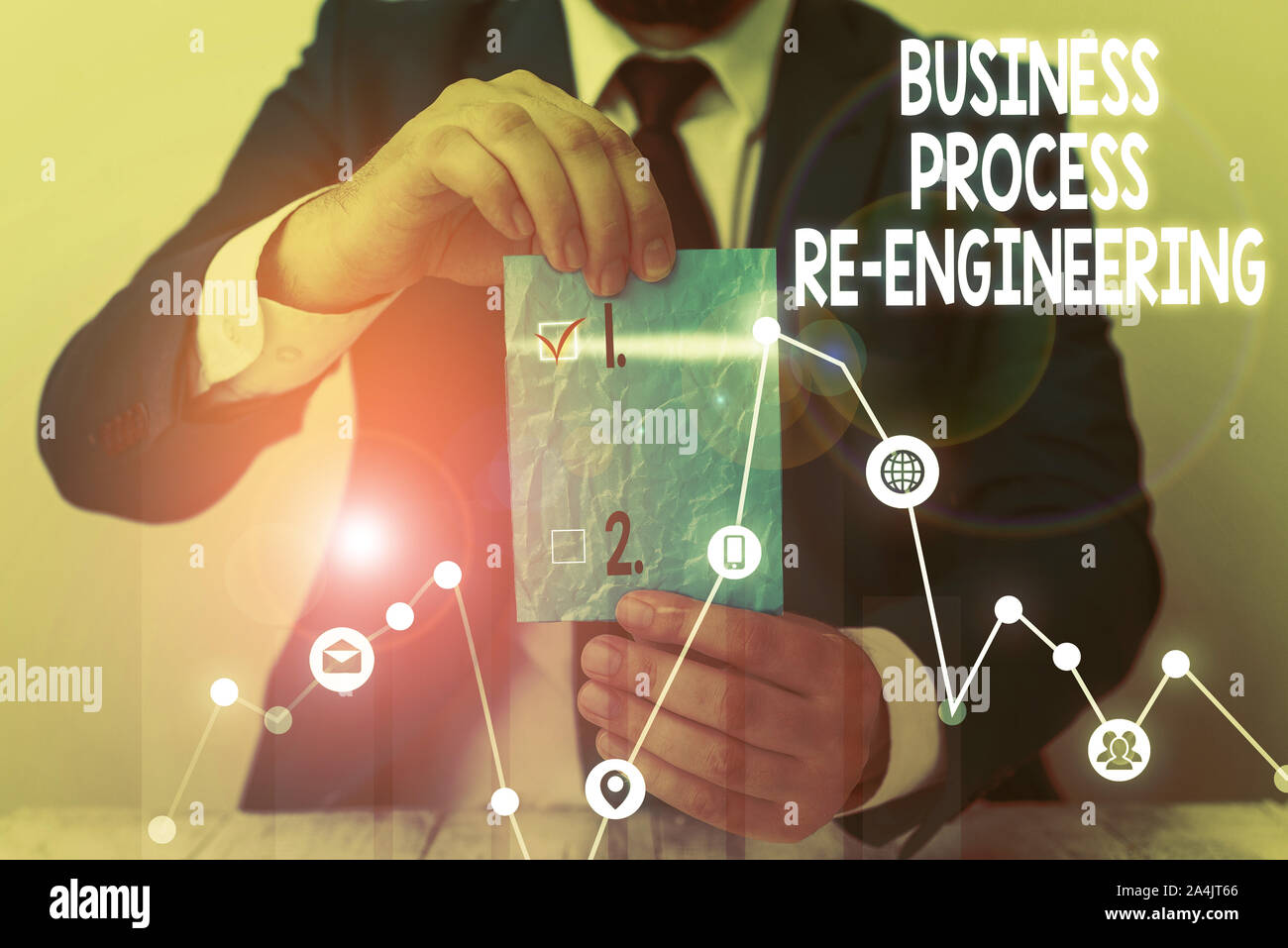 Conceptual hand writing showing Business Process Re Engineering ...