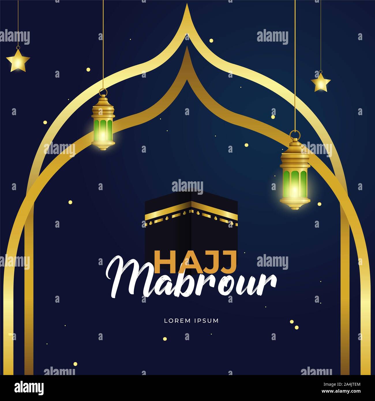 Hajj Mabrour islamic banner template design with kaaba illustration and ...
