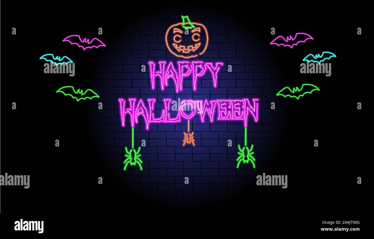 Trick treat text bats Stock Vector Images - Alamy