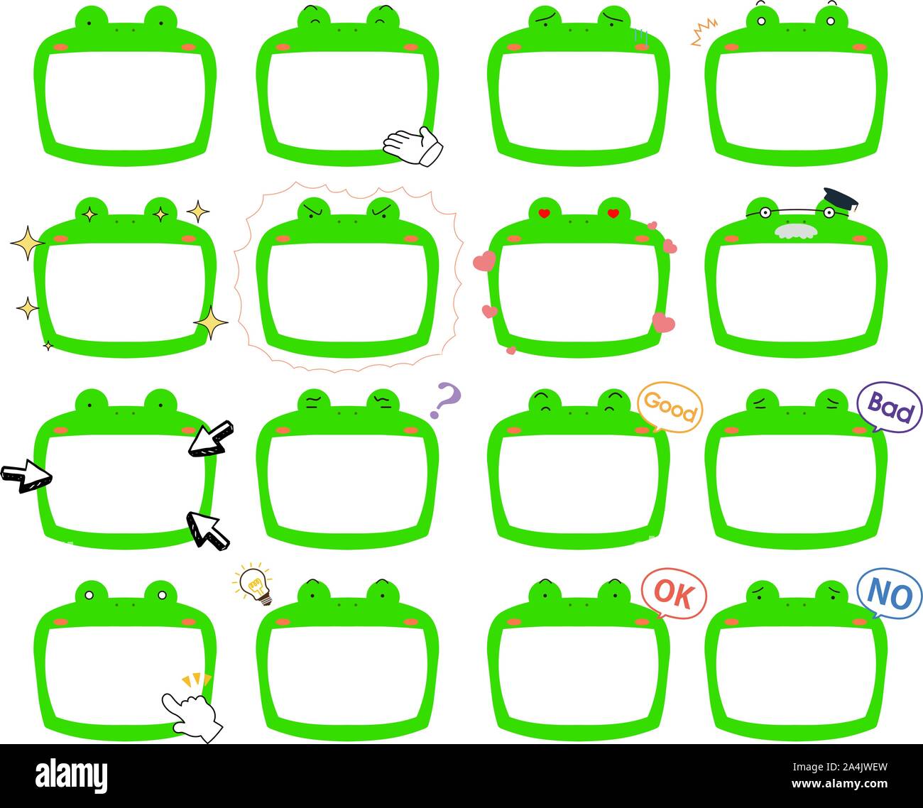 This is a illustration of Cute frog whiteboard Stock Vector Image & Art ...