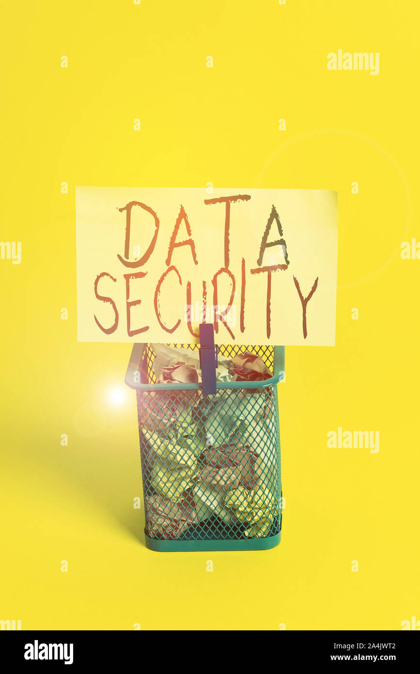 Handwriting text Data Security. Conceptual photo Confidentiality Disk ...