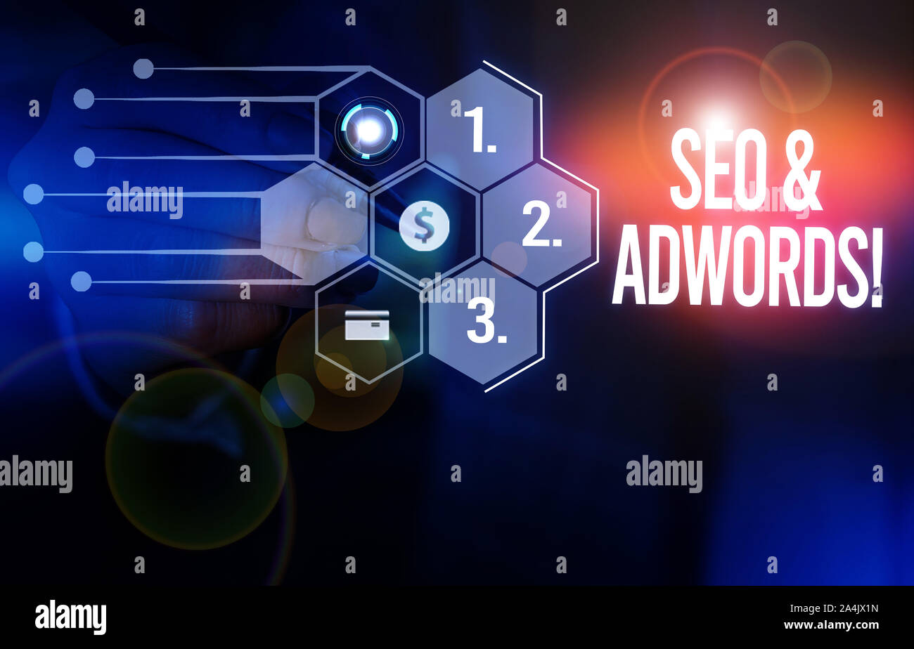 Handwriting text Seo And Adwords. Conceptual photo they are main tools ...