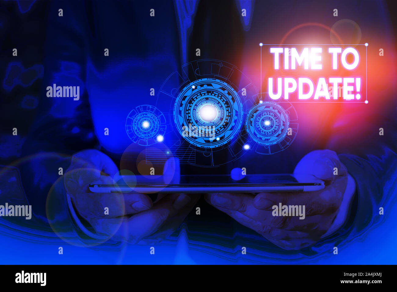 Writing note showing Time To Update. Business concept for act updating ...