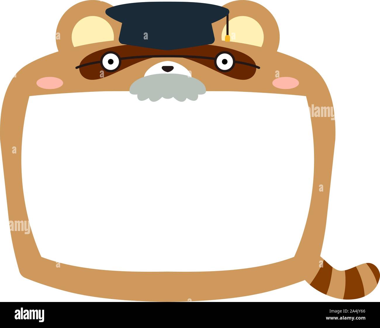 This is a illustration of Cute Raccoon whiteboard Stock Vector Image ...