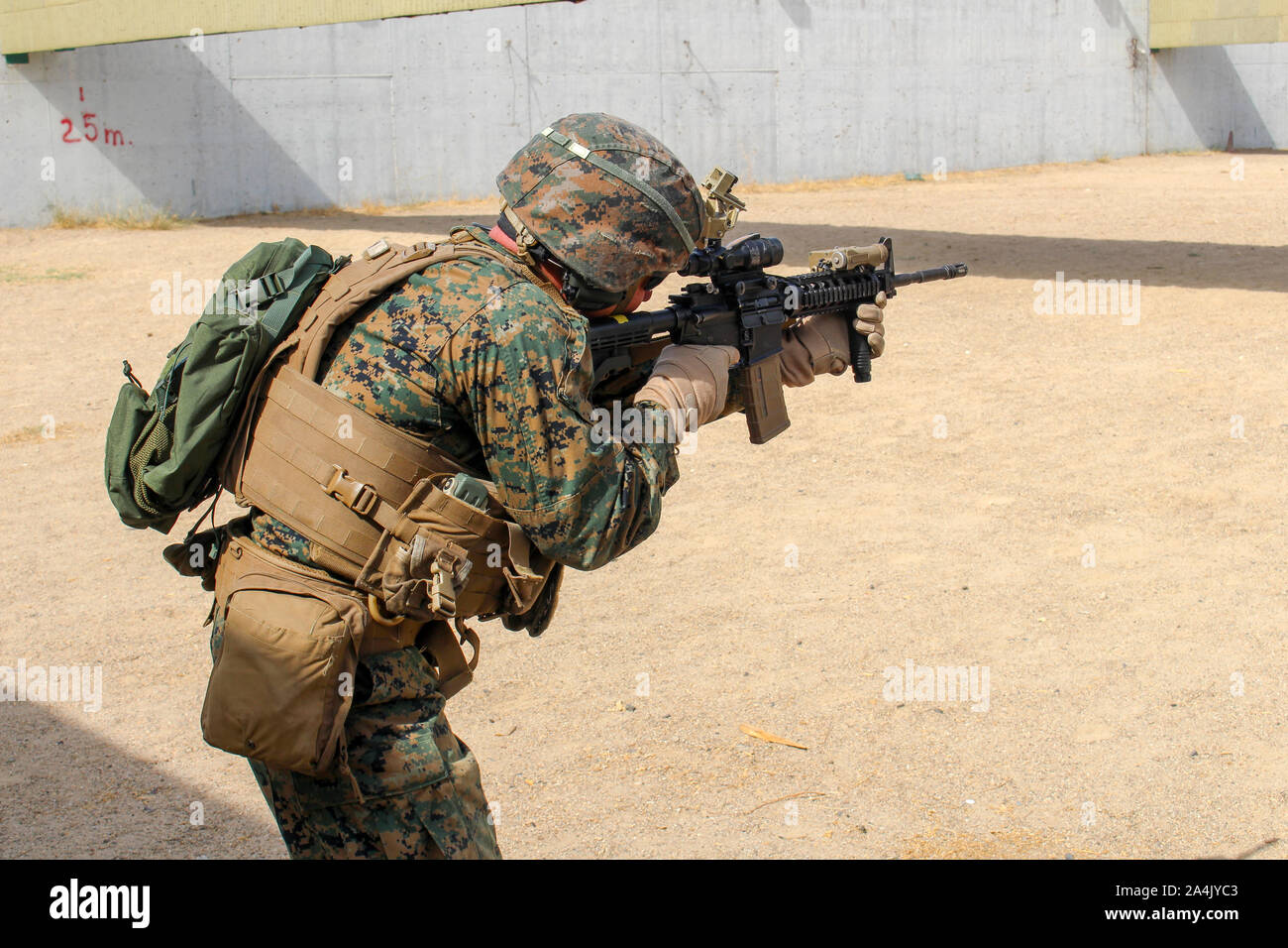 A U.S. Marine with Special Purpose Marine Air-Ground Task Force-Crisis ...