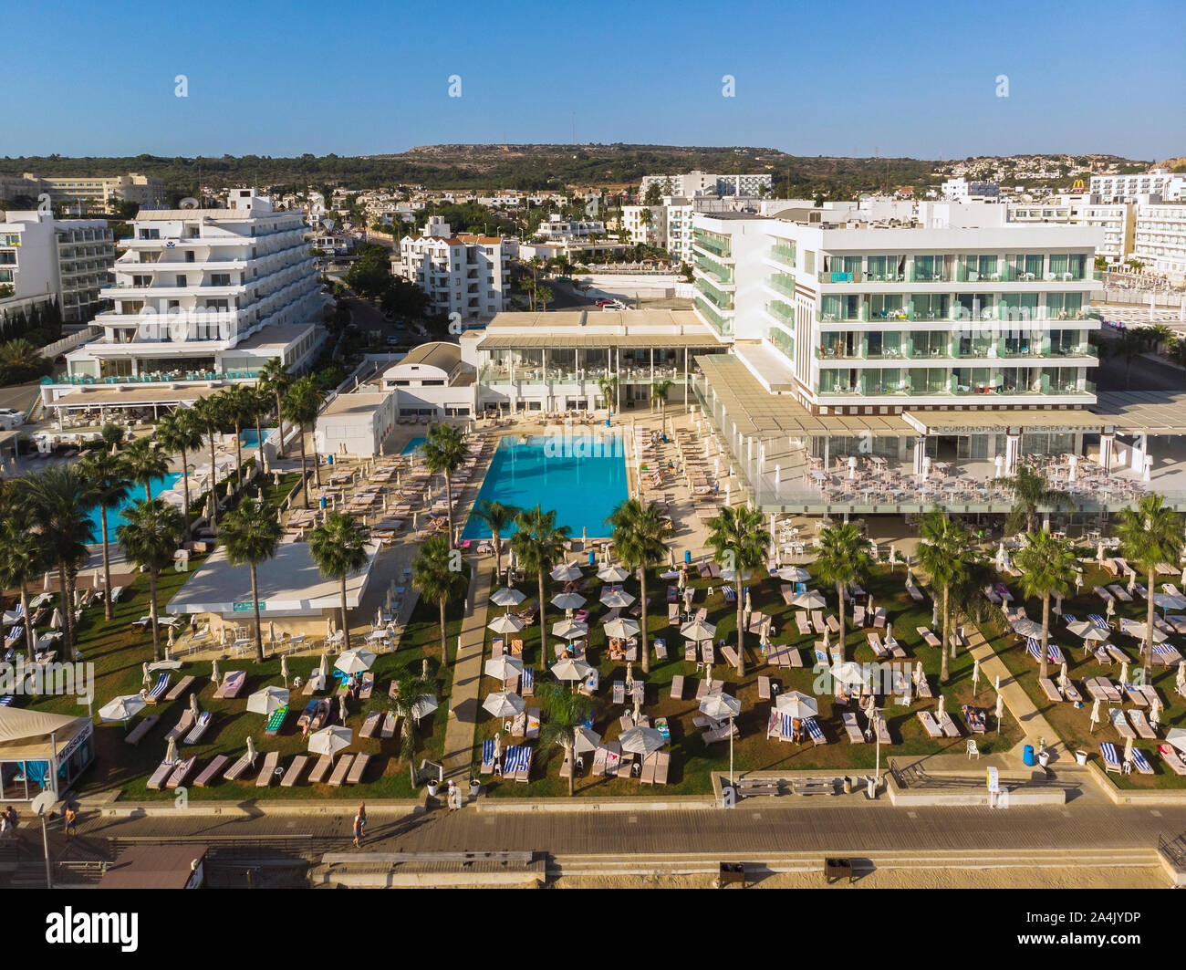 Protaras, Cyprus - Oct 11. 2019. Hotels on the Famous Sunrise Beach ...