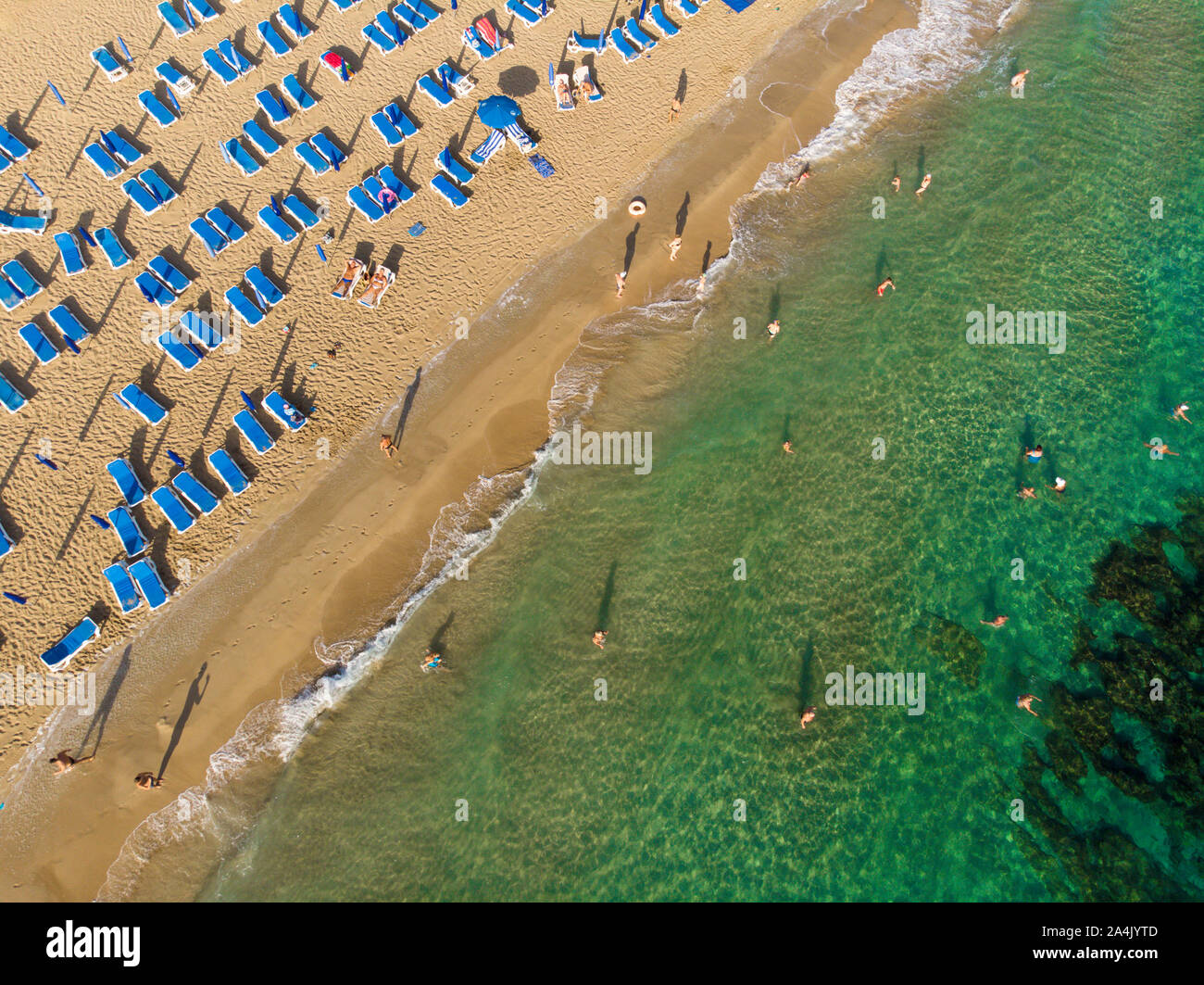 Top view on the Famous Sunrise Beach in Protaras, Cyprus Stock Photo ...