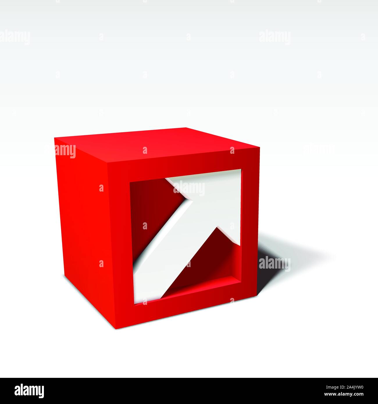 Infographic vector red 3D cube with arrow Stock Vector Image & Art - Alamy