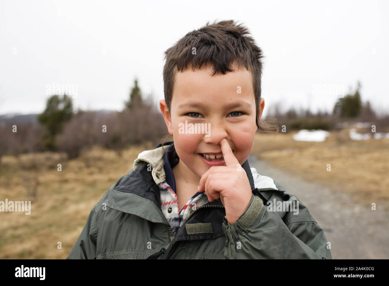 Boy picking his nose hi-res stock photography and images - Alamy