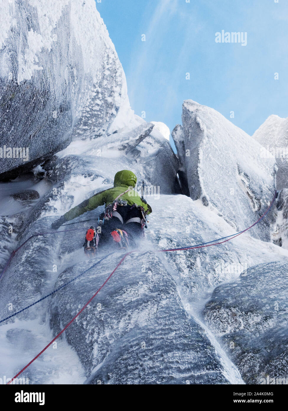 Alpine climbing in the Lofoten Islands, Norway Stock Photo - Alamy