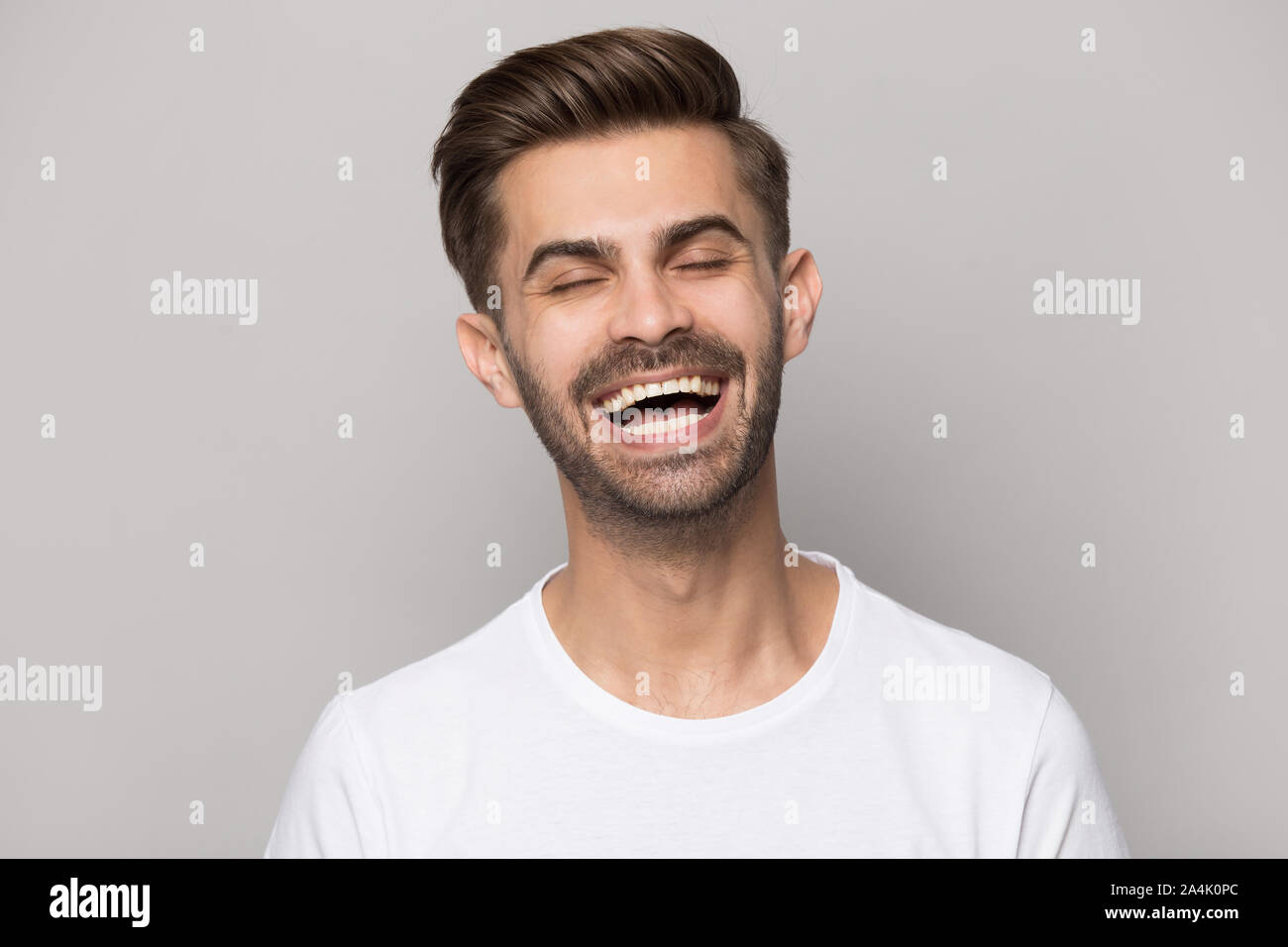 Closeup shot young man laughing hi-res stock photography and images - Alamy
