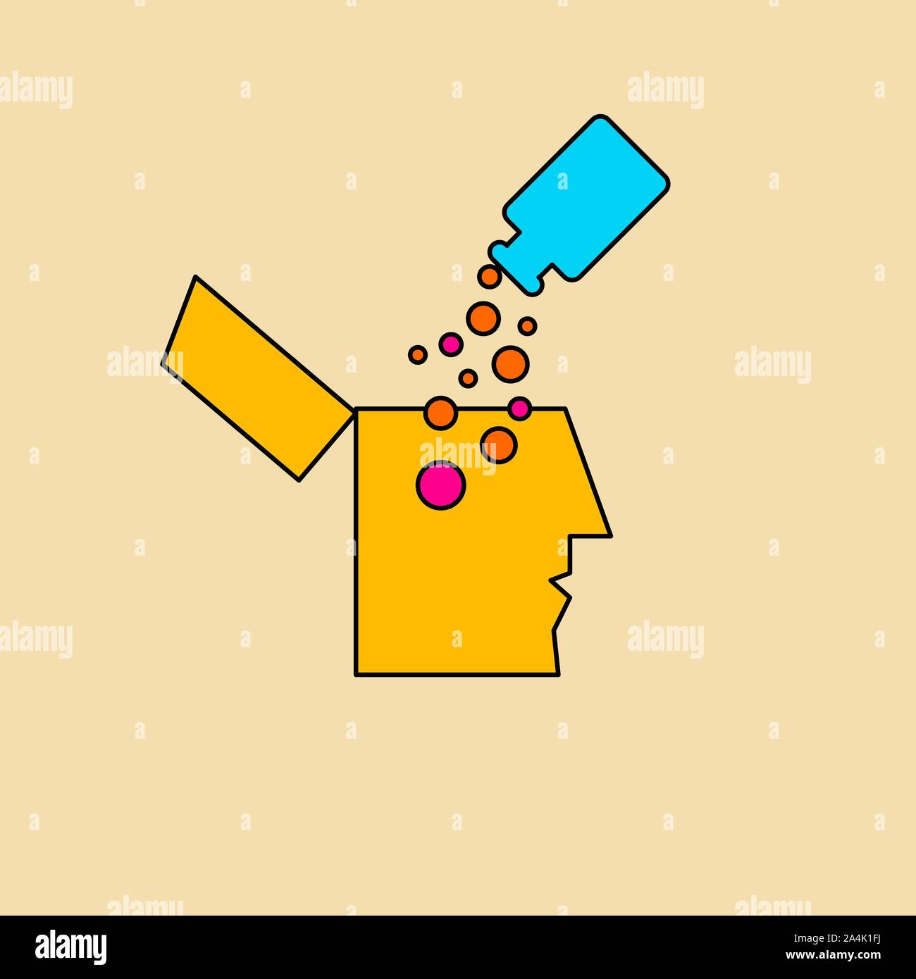 Mental health, pills for depression, psychiatry icon, pills for brain ...