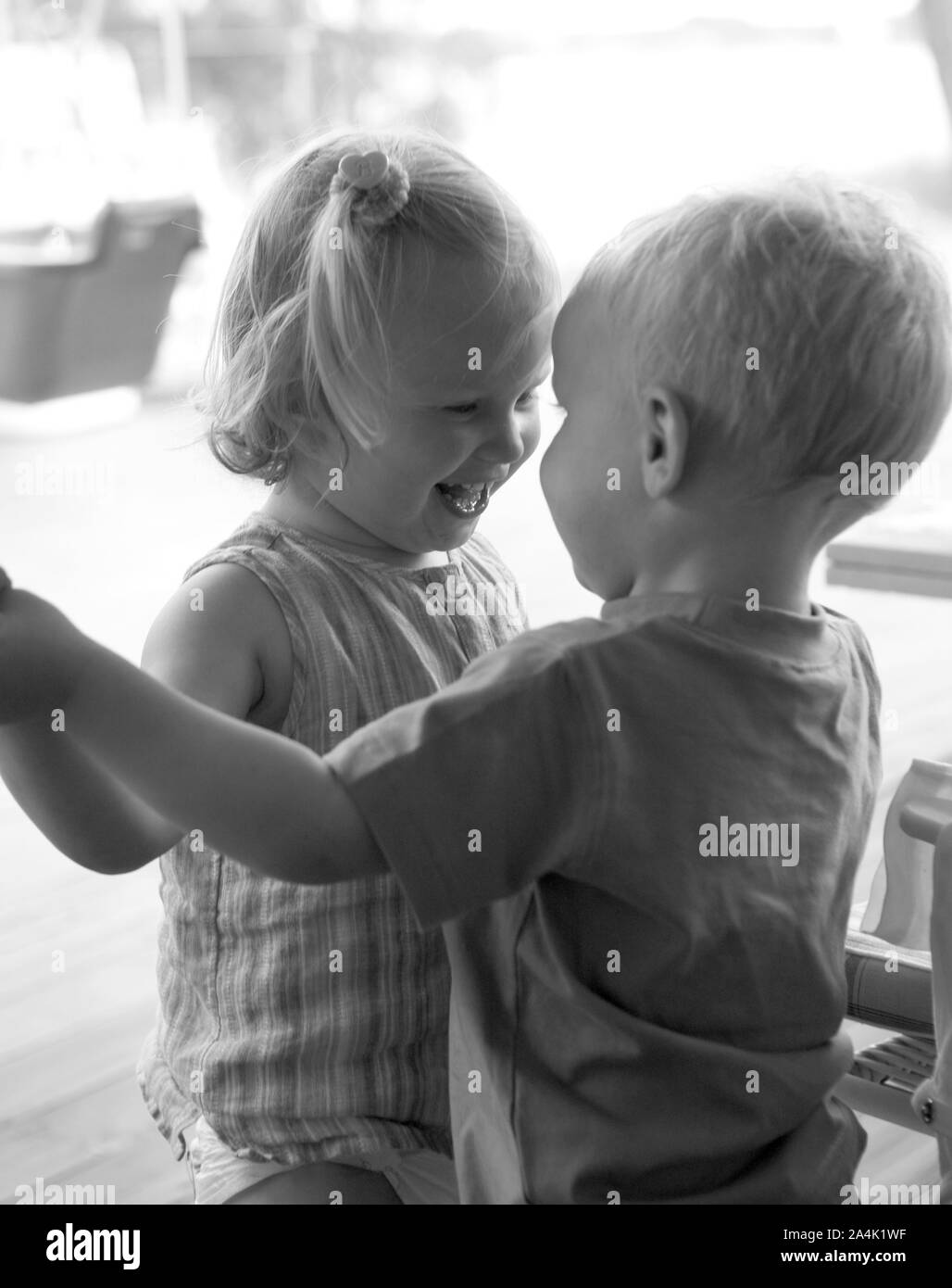 Happy boy girl years Black and White Stock Photos & Images - Alamy
