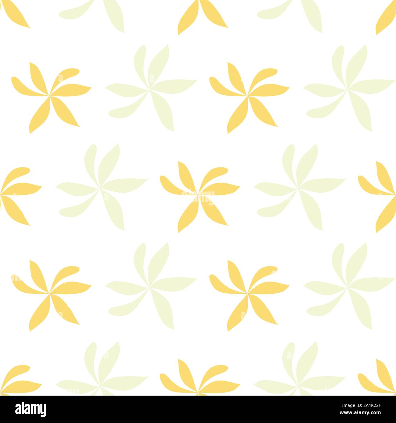 Simple Flowers seamless pattern. Yellow floral background. vector ...