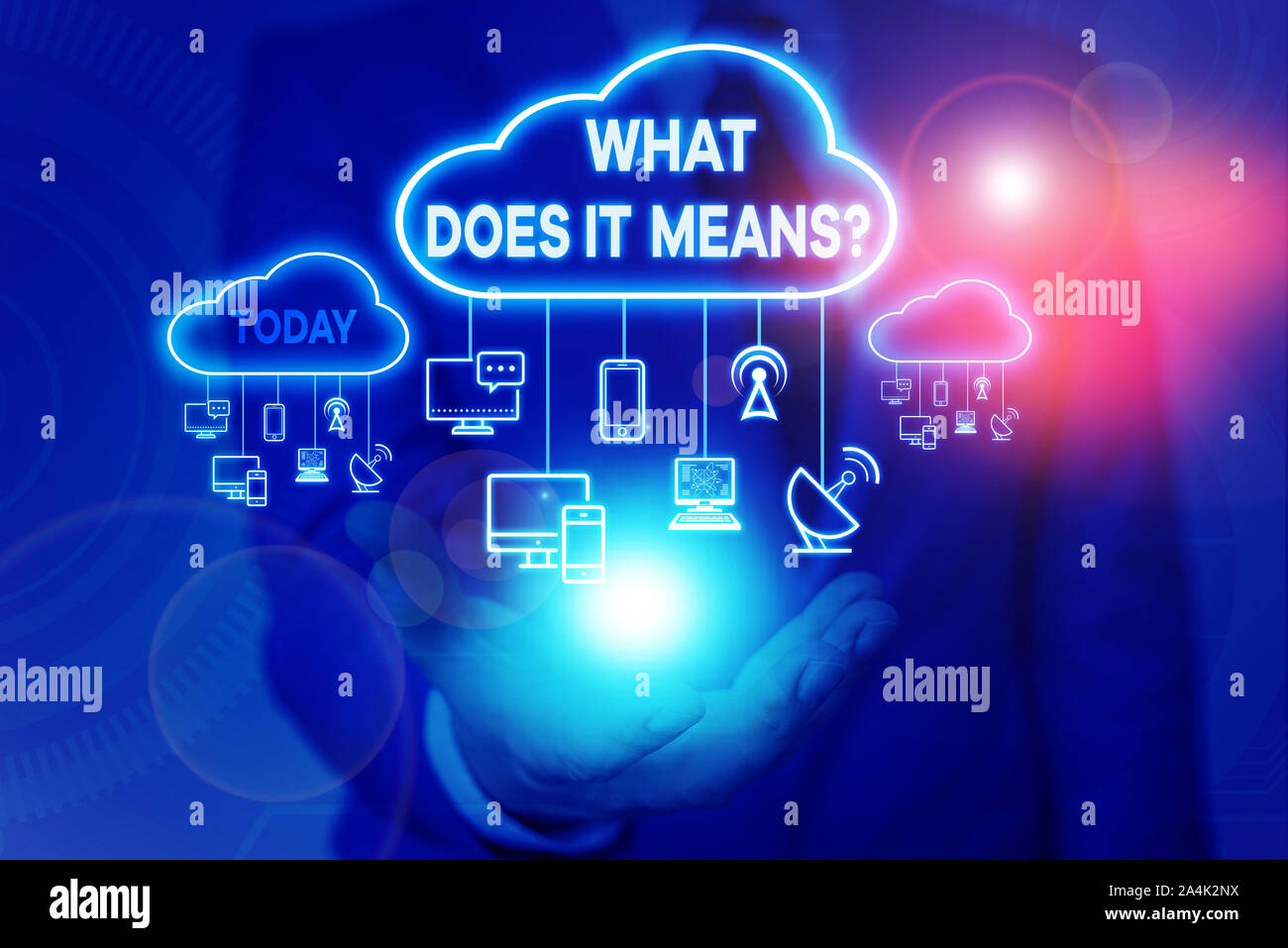 Conceptual hand writing showing What Does It Means question. Concept ...