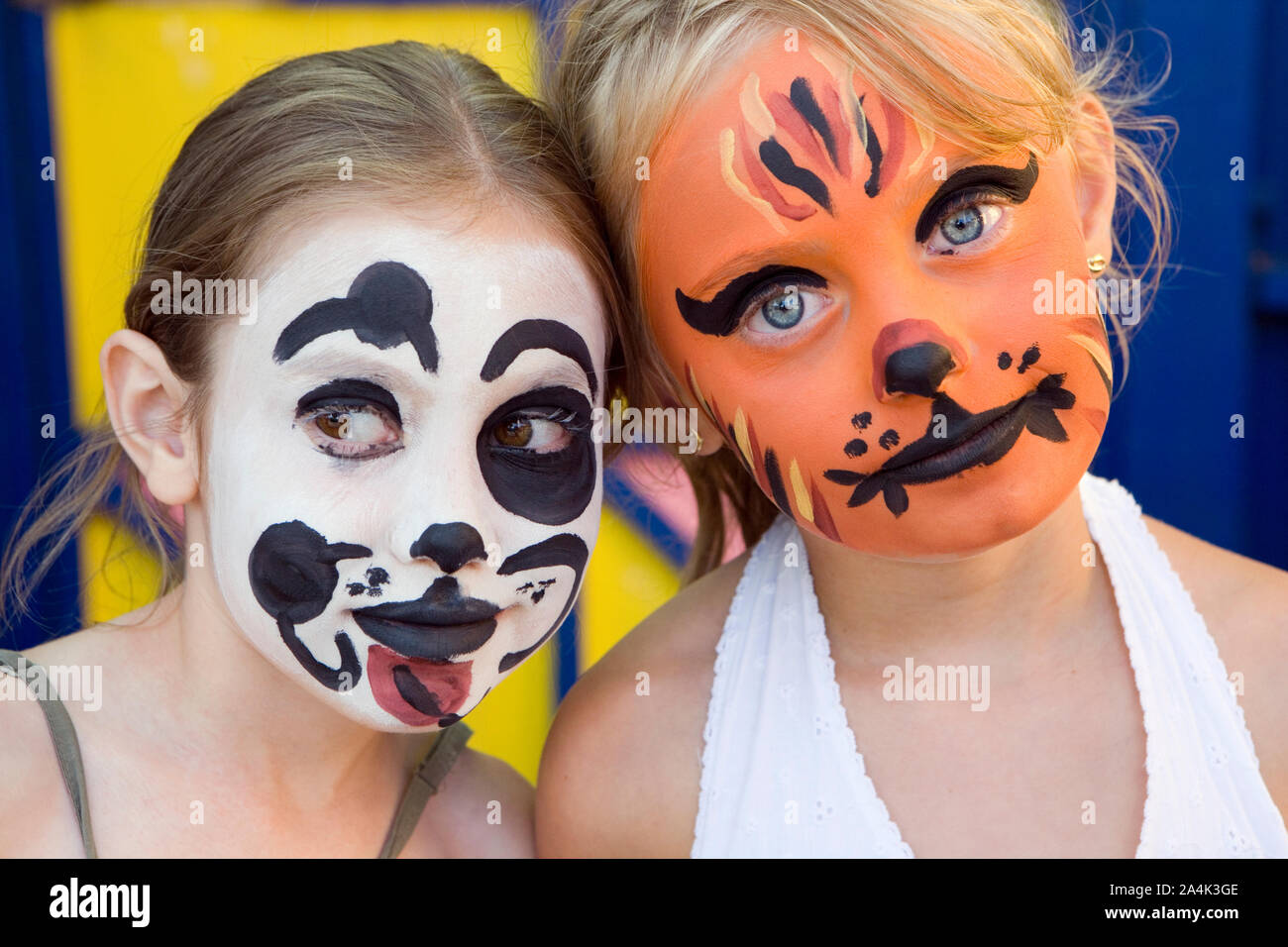 Girls with face paint Stock Photo - Alamy