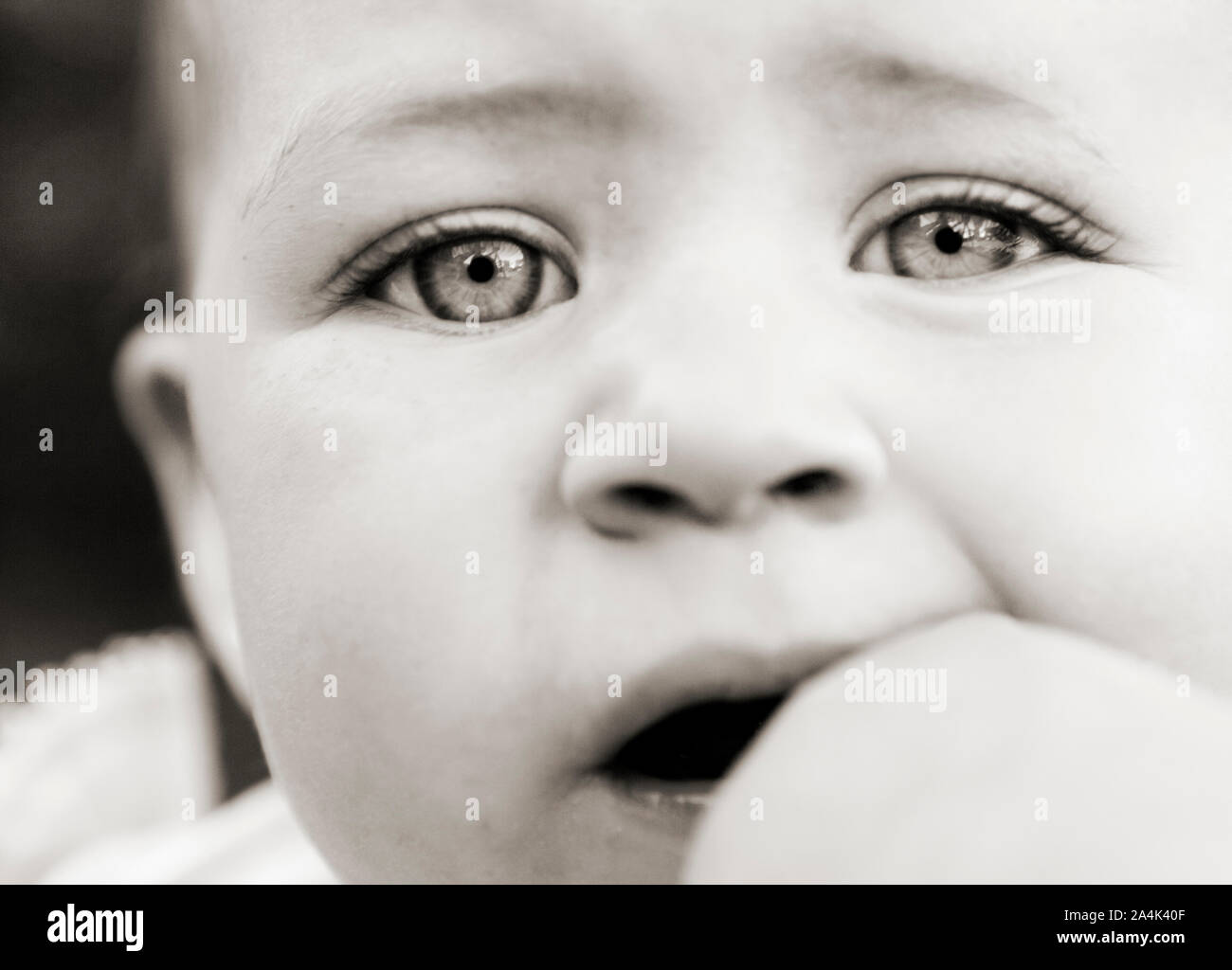 teething - toddler - itching teeth Stock Photo - Alamy