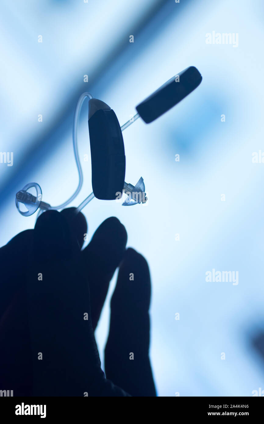 Digital modern technology for deaf people micro hearing aid Stock Photo ...