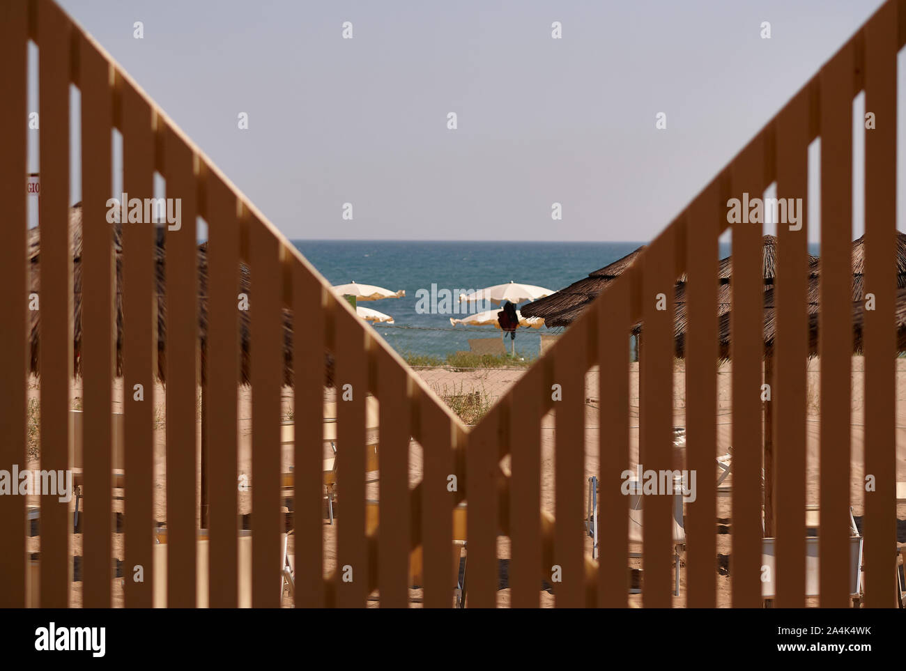 Fence on the sea Stock Photo - Alamy
