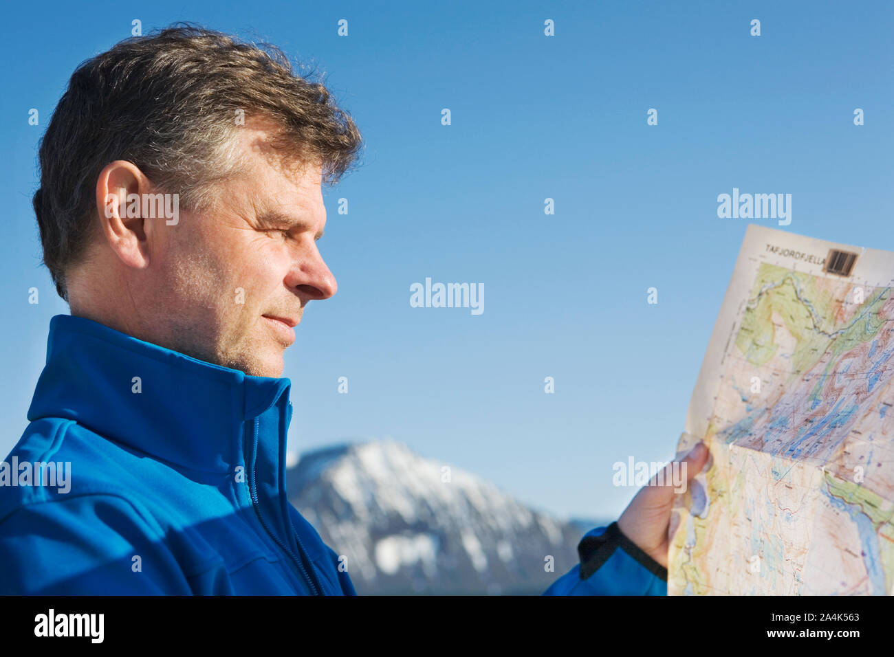 Man reading map Stock Photo - Alamy