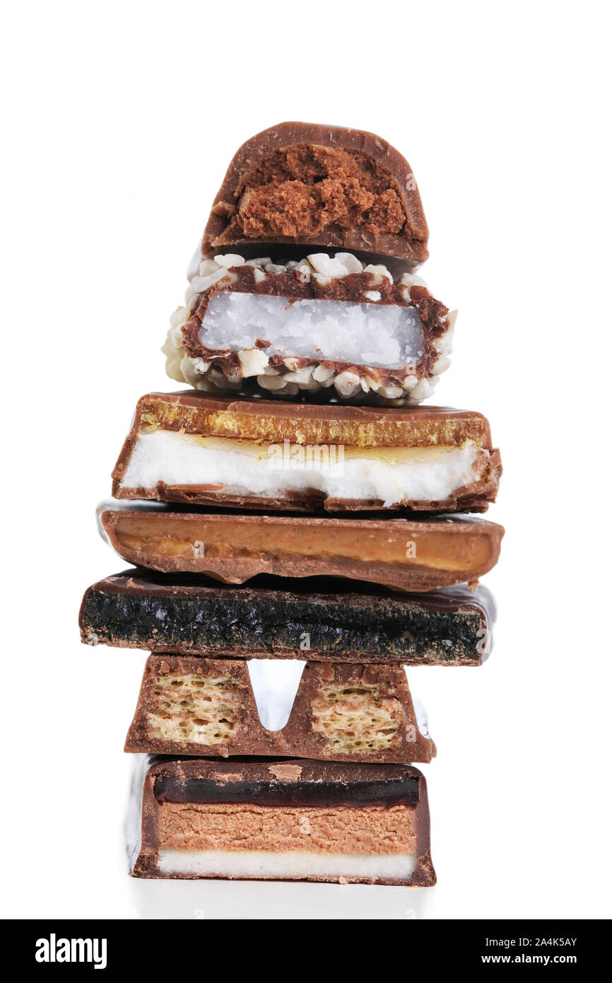 Chocolates - pieces of chocolate Stock Photo - Alamy