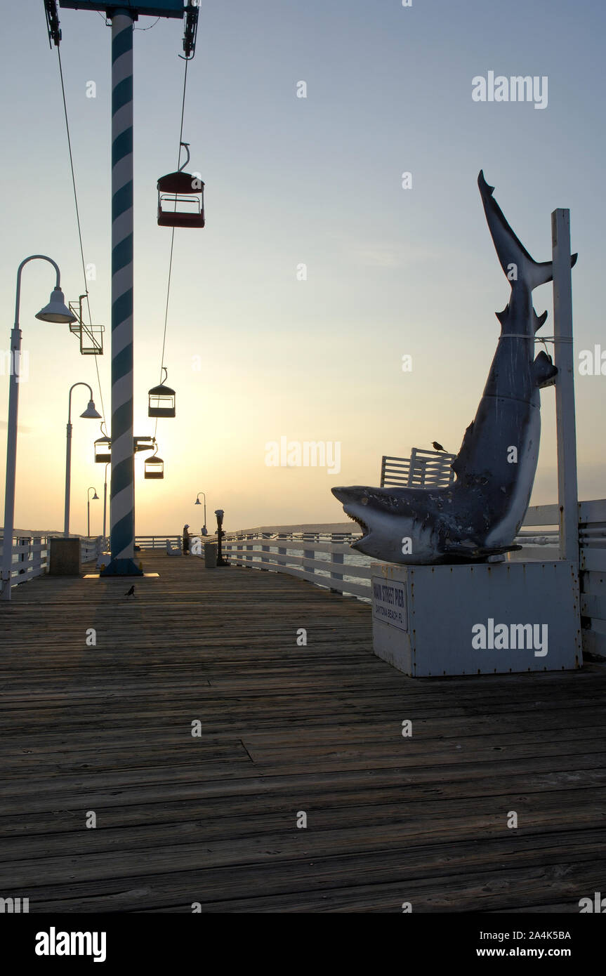 Shark sculpture at Daytona Beach Pier, Florida Stock Photo - Alamy
